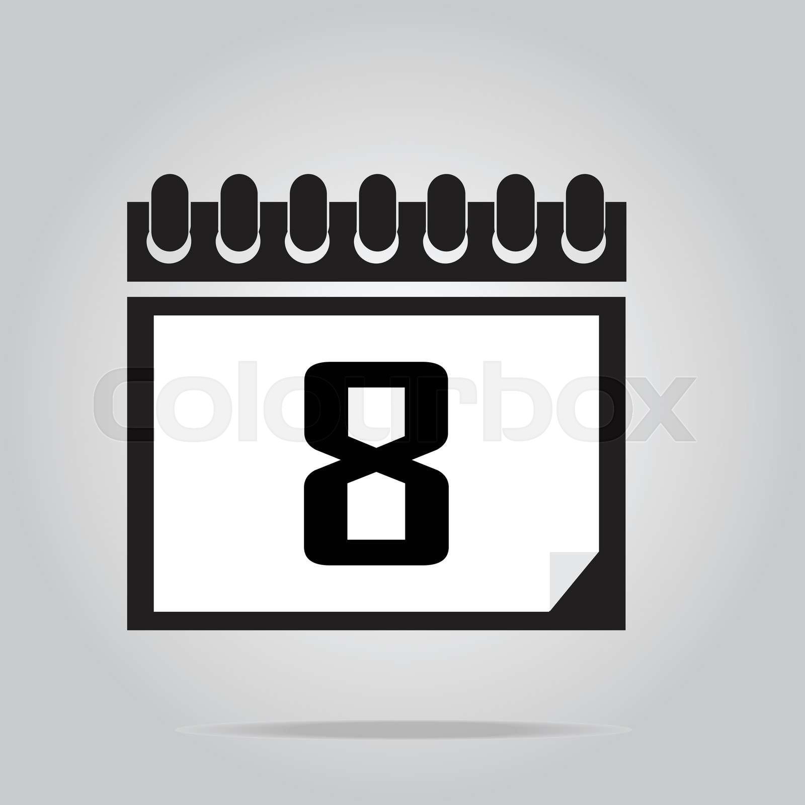 Calendar icon number 8 vector illustration | Stock vector | Colourbox