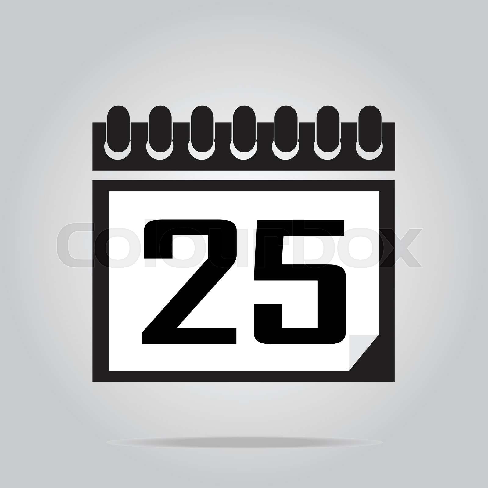 Calendar icon number 25 vector illustration | Stock vector | Colourbox