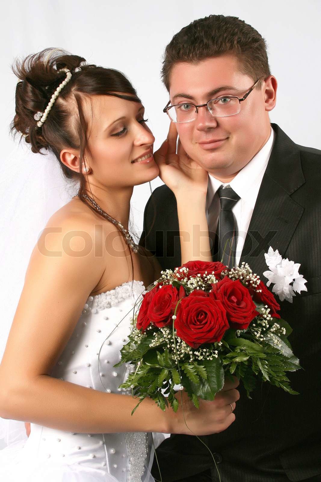 newly married together in a photo pose | Stock image | Colourbox