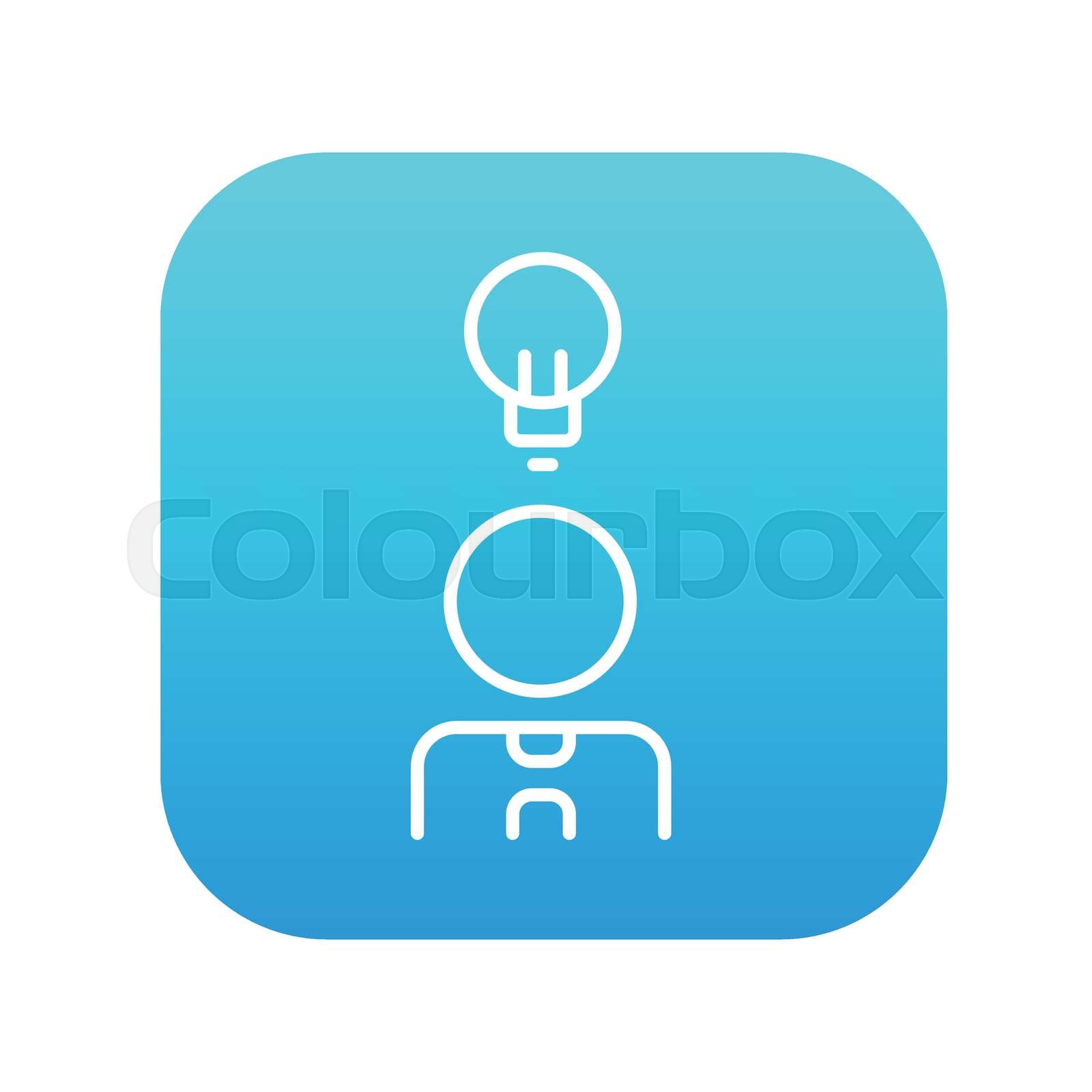 Businessman with idea line icon. | Stock vector | Colourbox