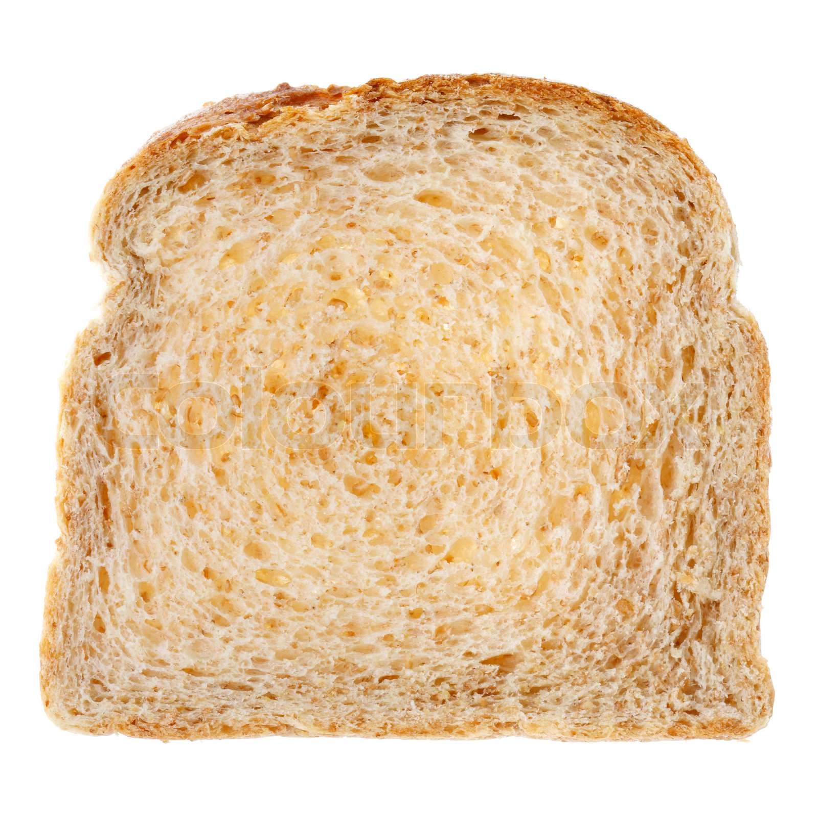 Slice of vollnarbigem Toastbrot isoliert auf weiß | Stock Bild | Colourbox