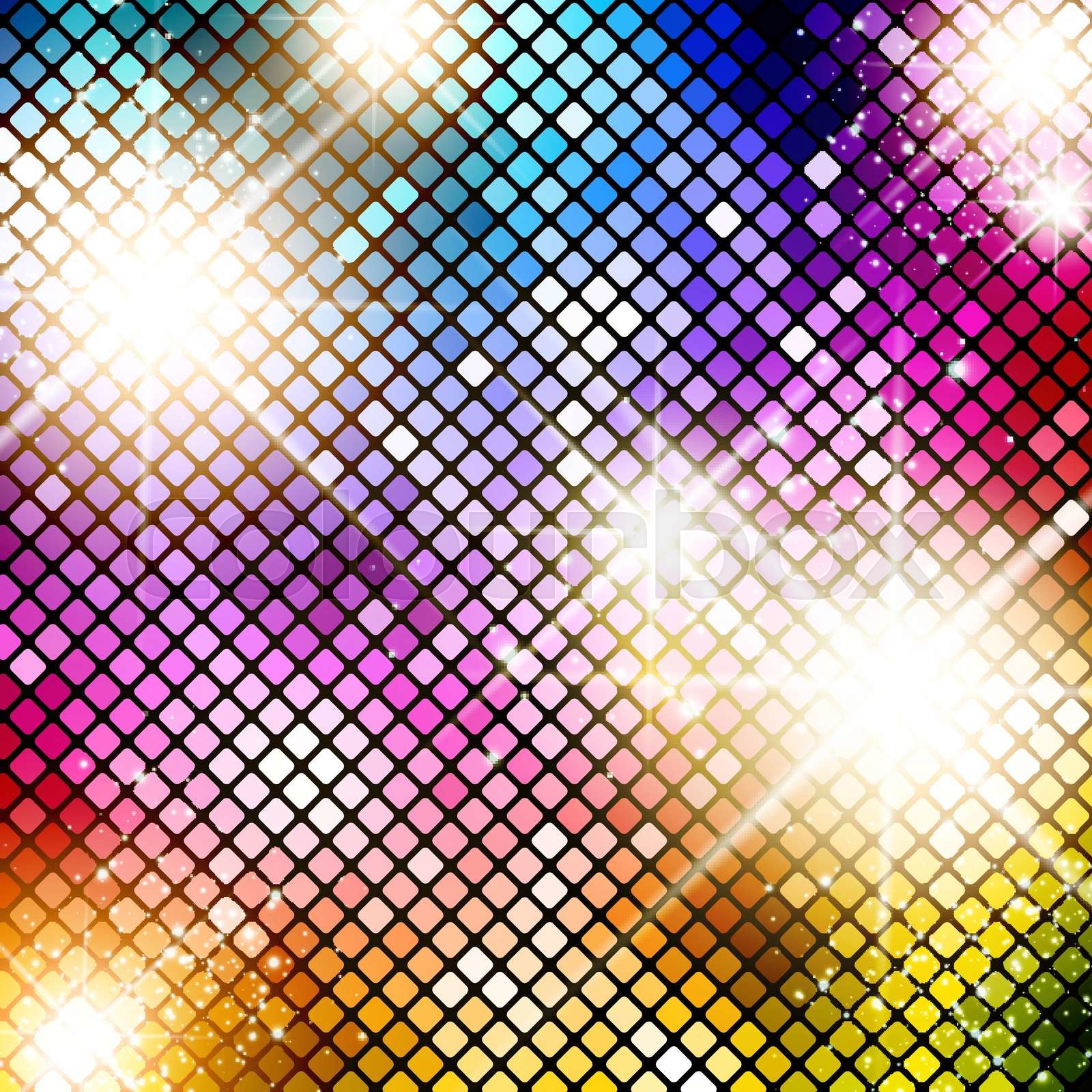 Multicolored Bright Disco Background | Stock vector | Colourbox