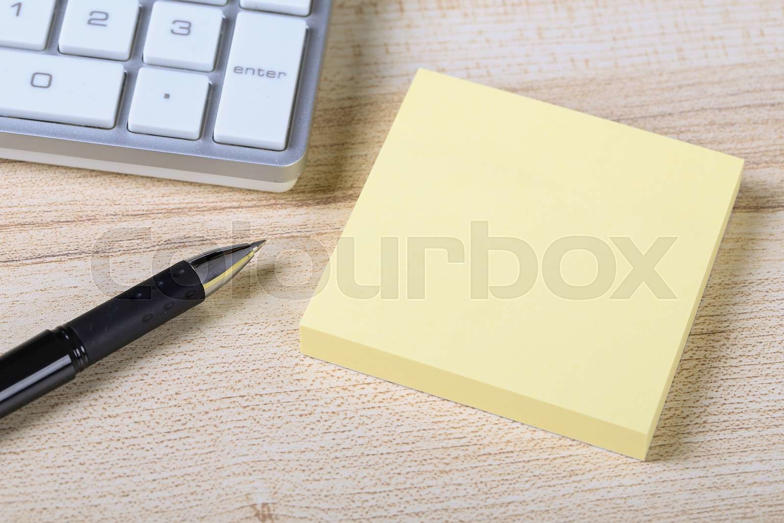Blank Sticky Note With Keyboard | Stock image | Colourbox