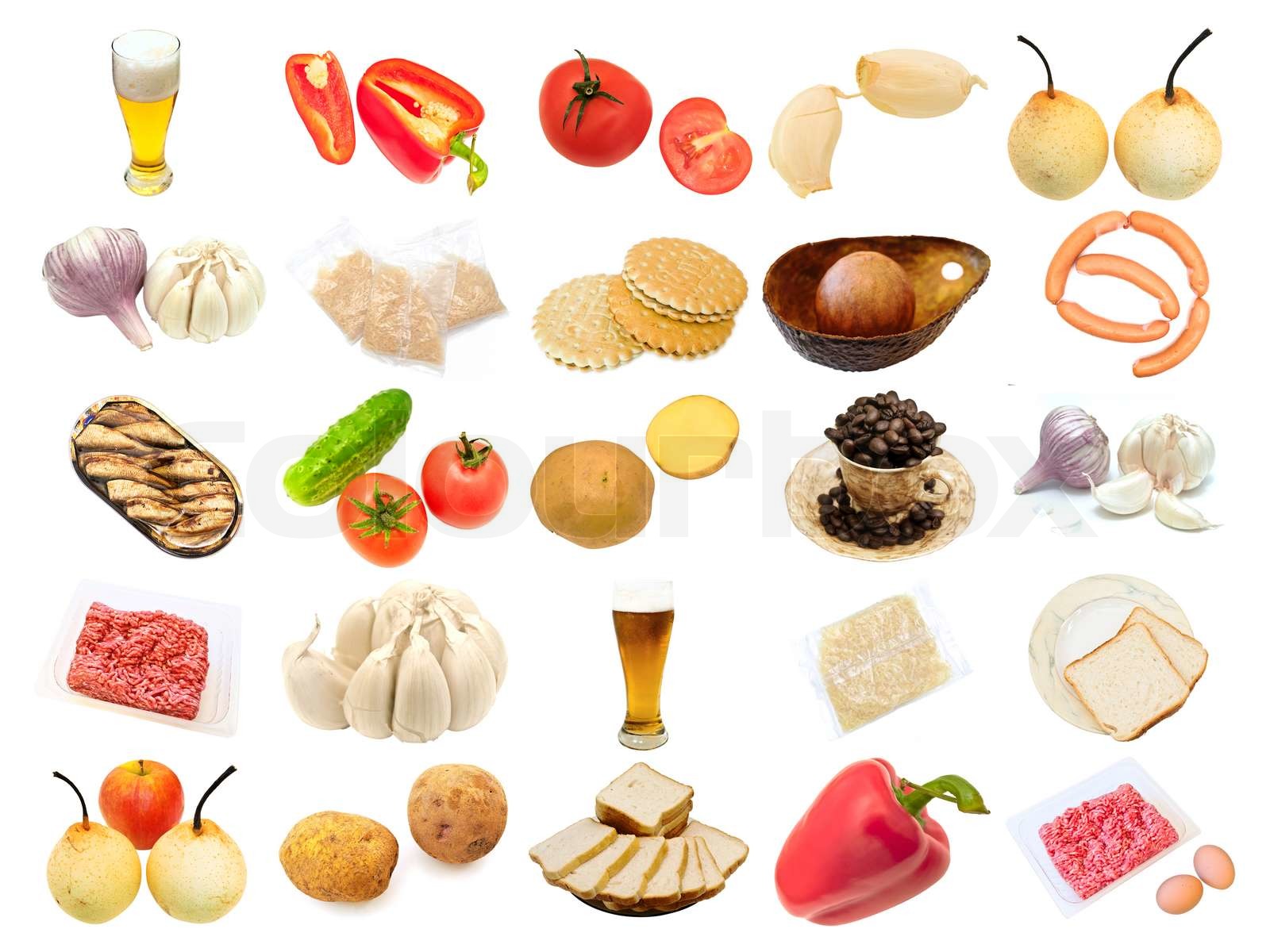 set from different food and drinks items from my portfolio | Stock ...