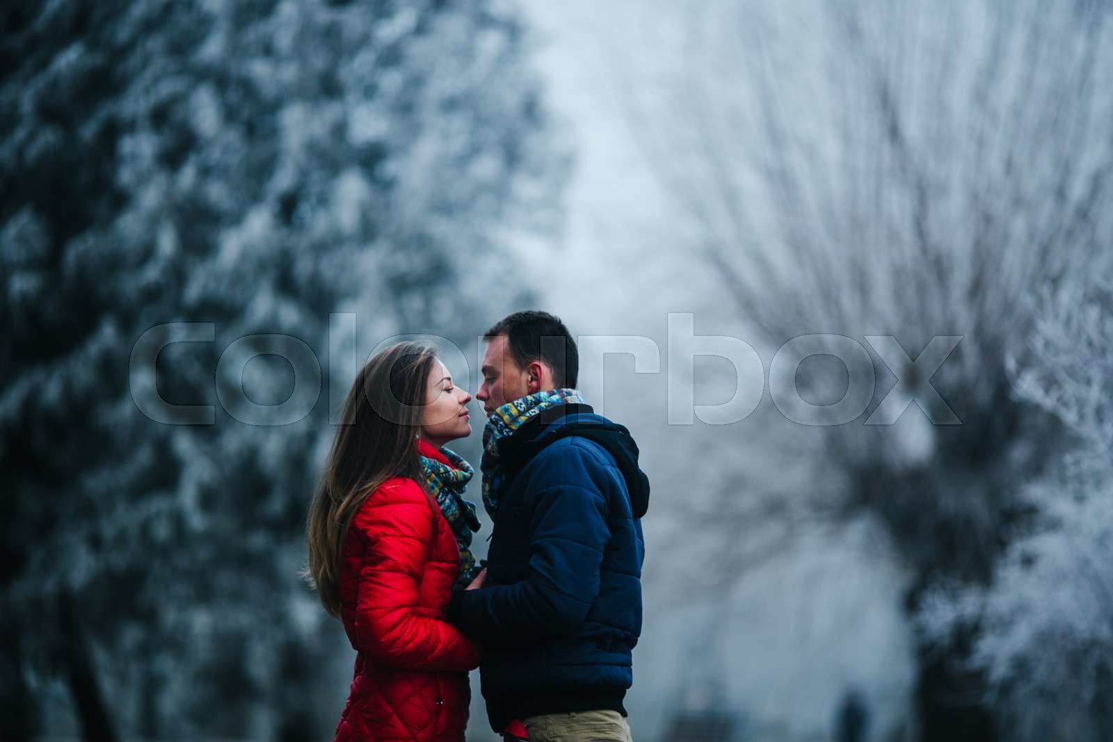Man Carries His Girlfriend On Back Stock Image Colourbox