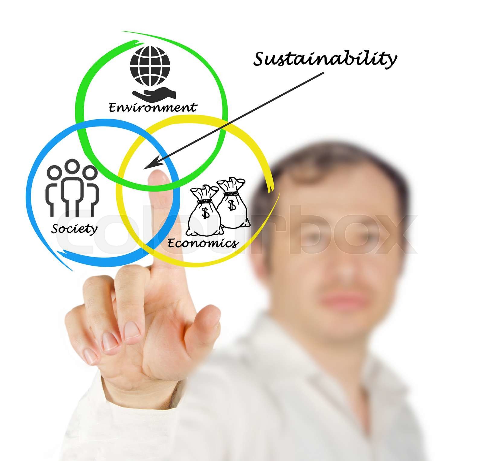 Presentation of diagram of sustainability | Stock image | Colourbox