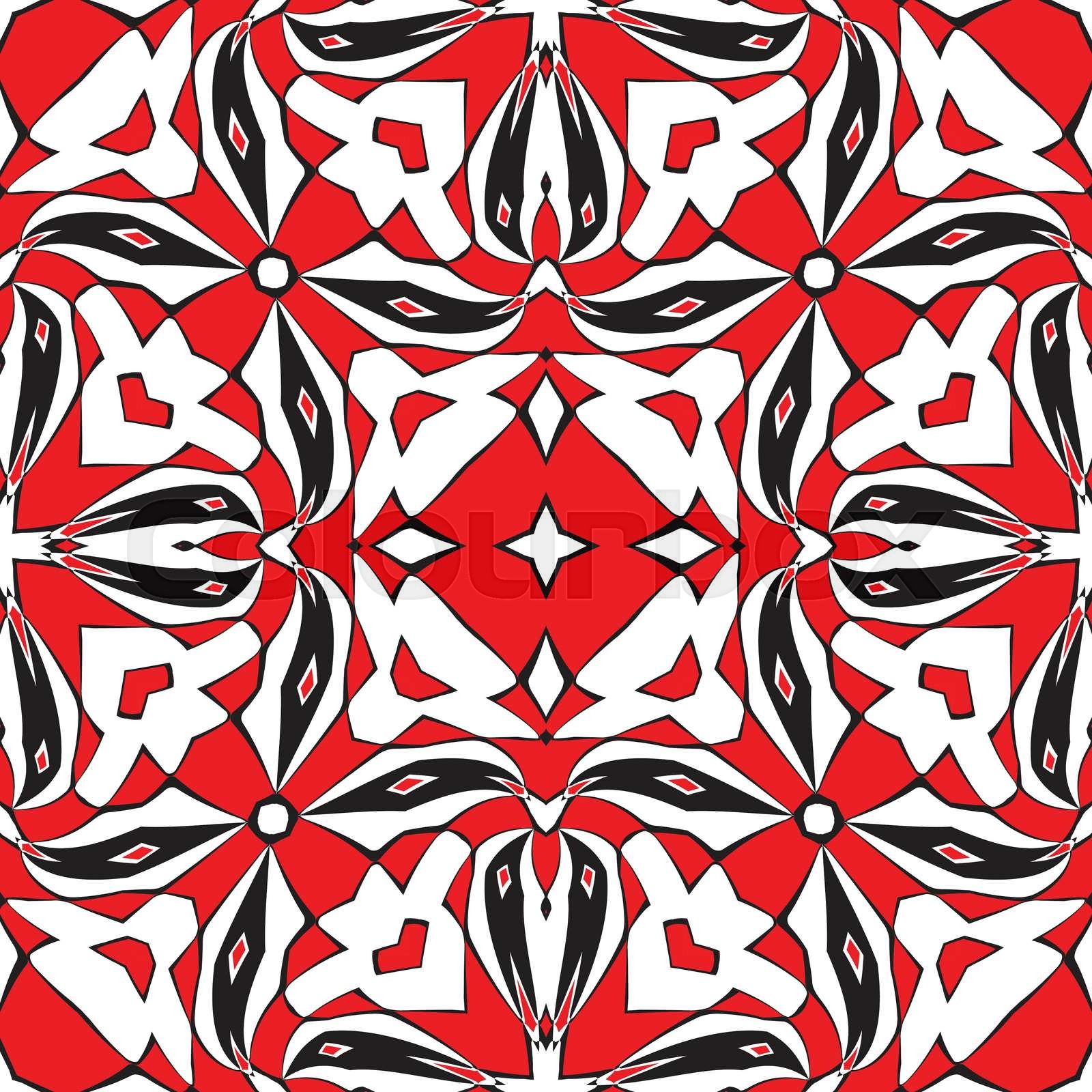 red and black fancy pattern | Stock vector | Colourbox