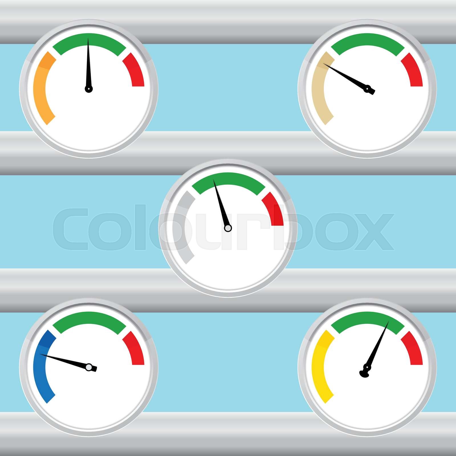Manometer set. Vector. | Stock vector | Colourbox