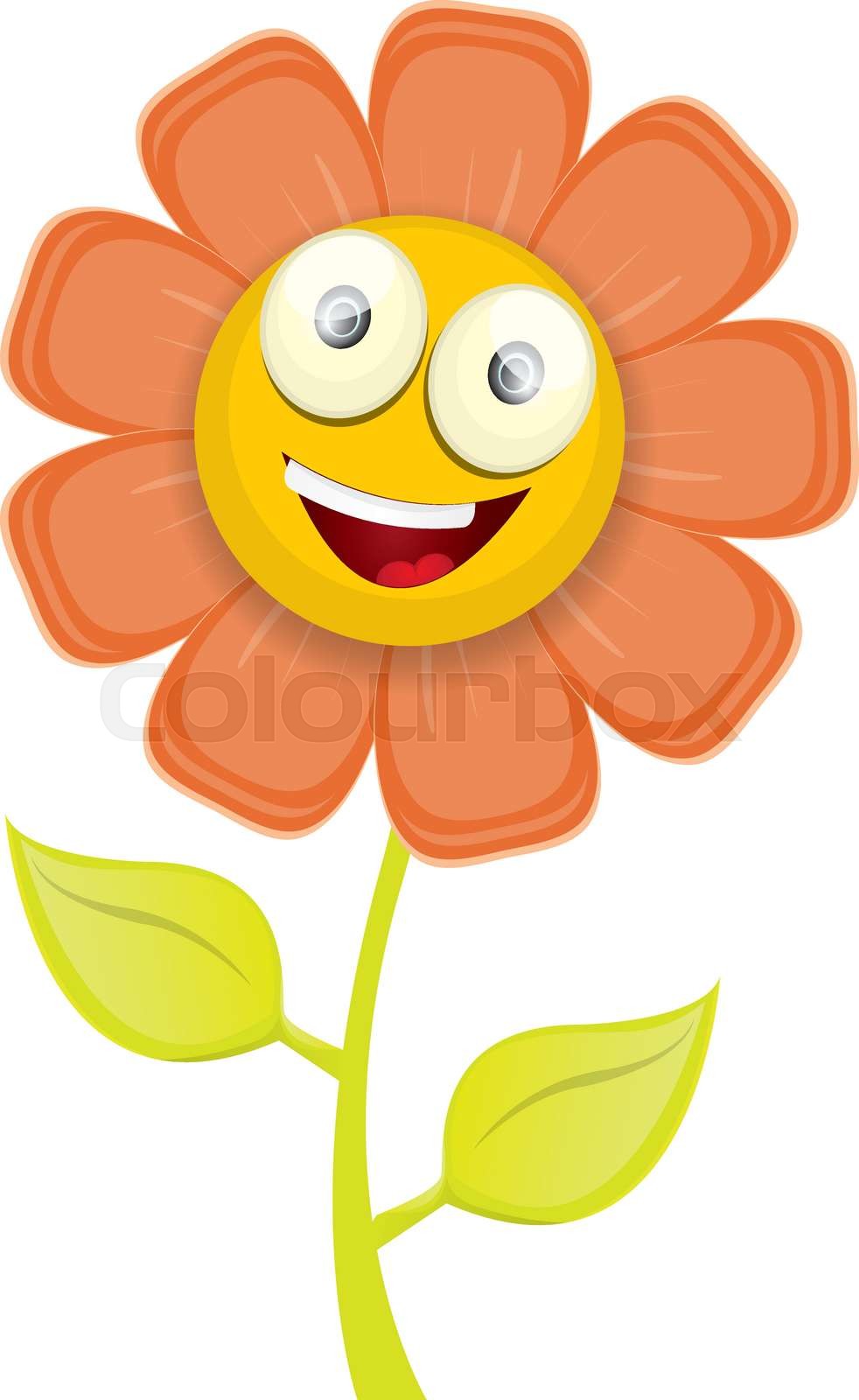 vector spring cartoon flowers isolated on white | Stock vector | Colourbox