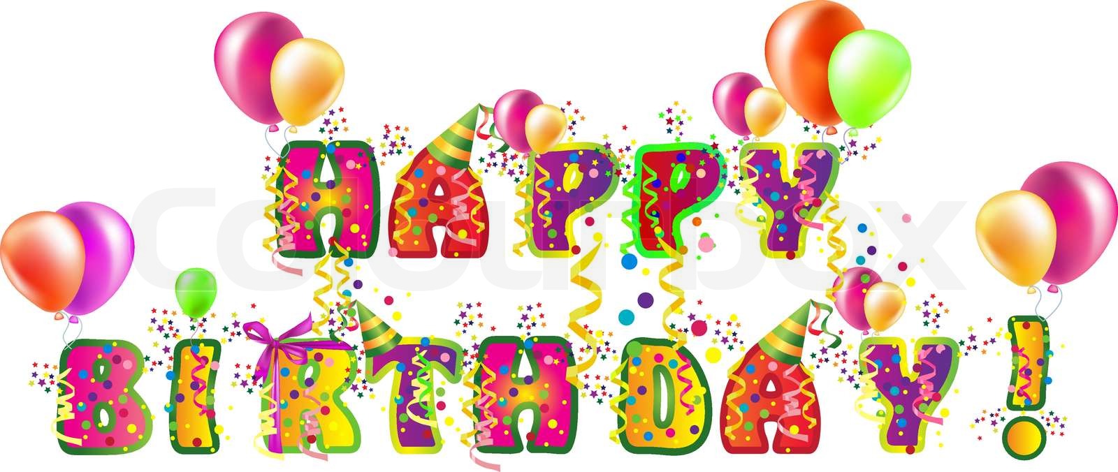 Decorative birthday text for design with balloons | Stock vector ...