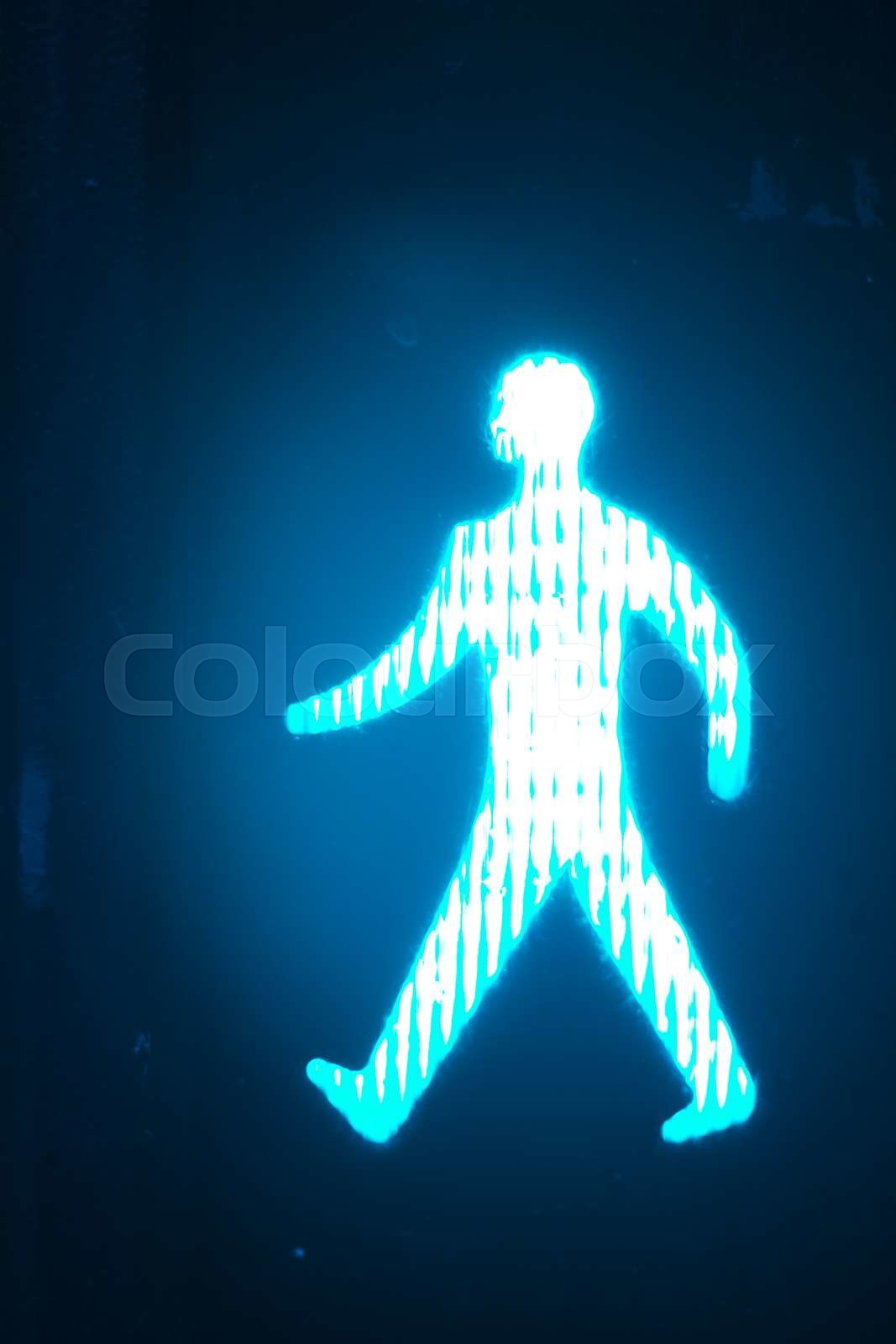 Green man go pedestrian traffic light | Stock image | Colourbox