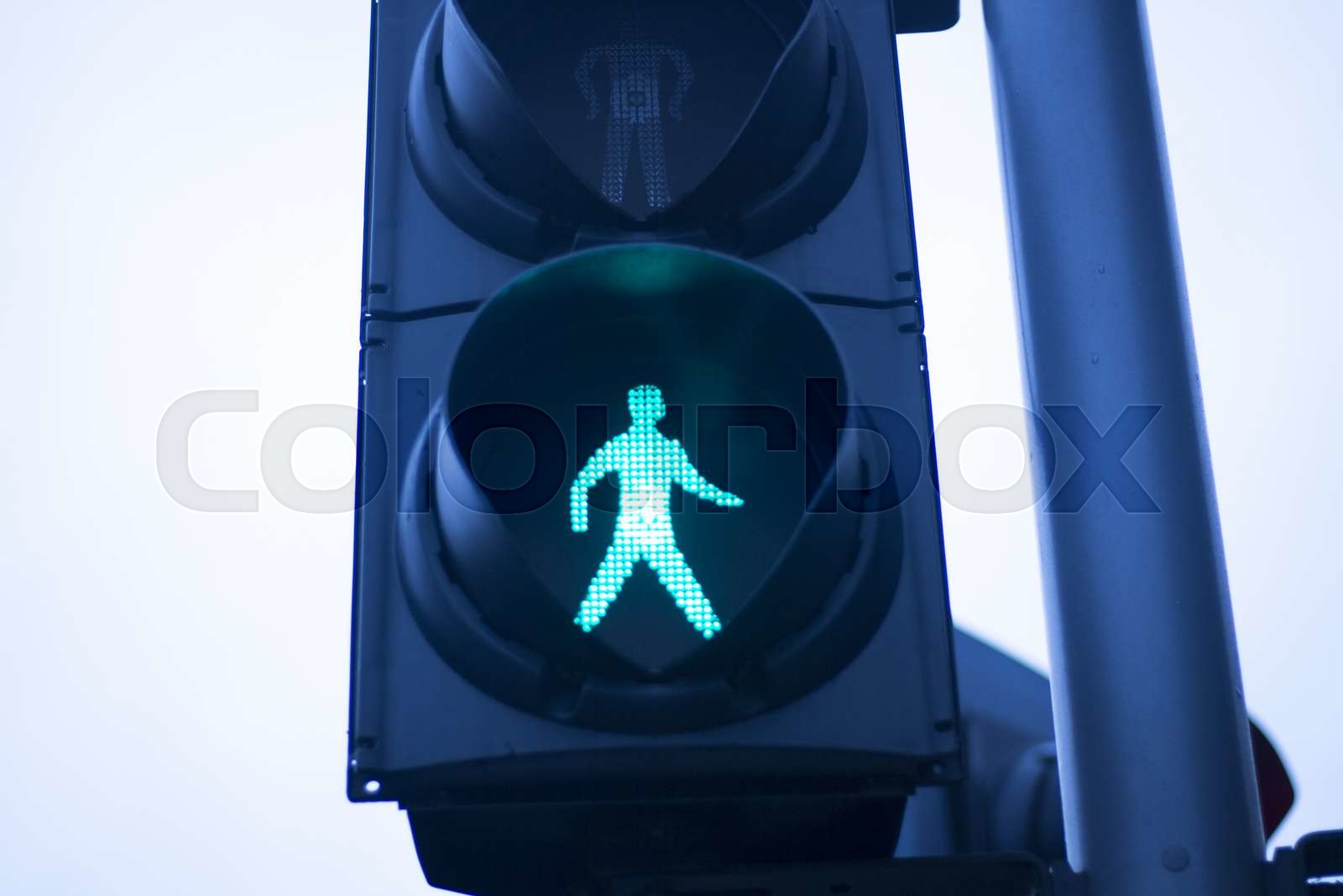 Green man go pedestrian traffic light | Stock image | Colourbox