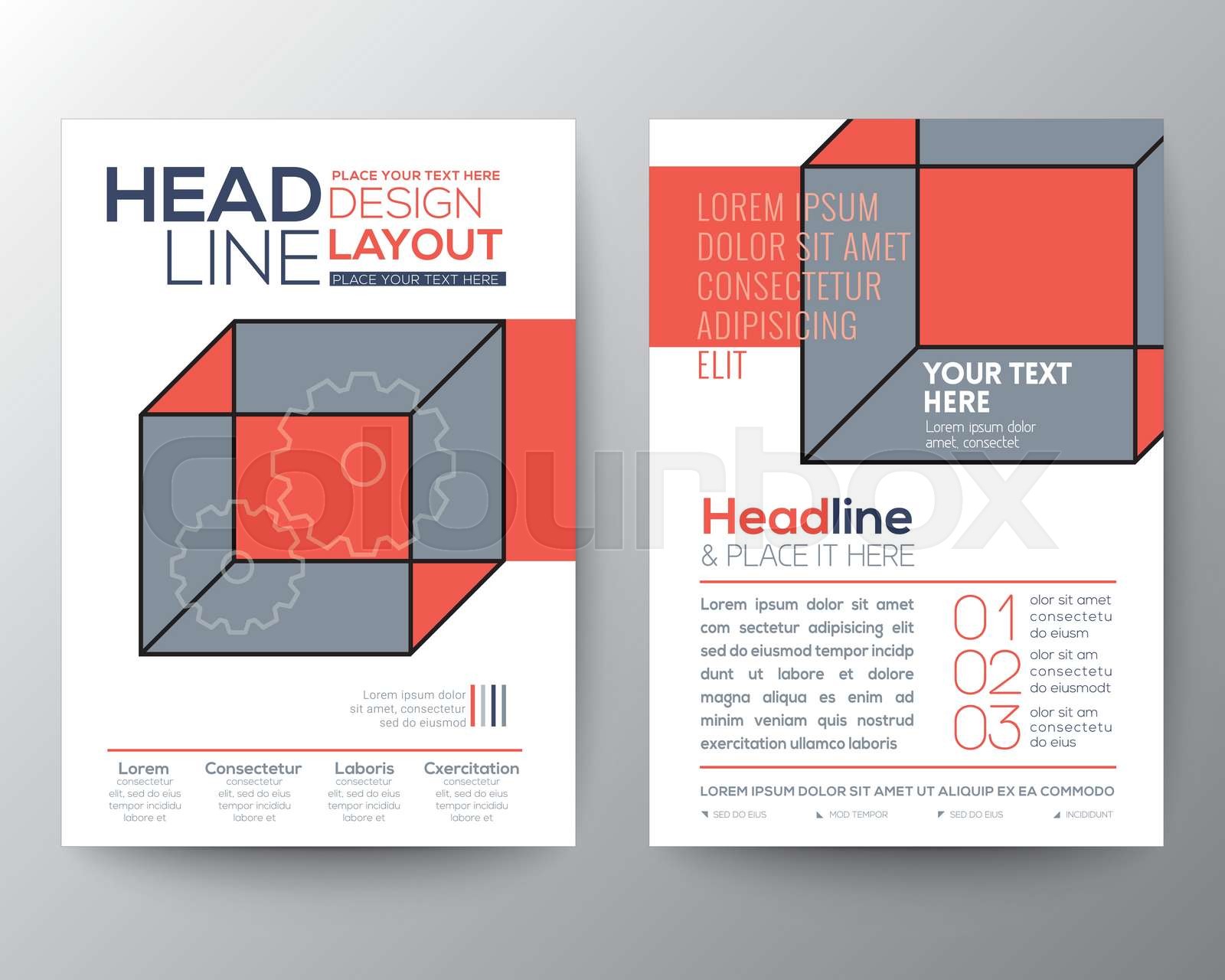 Abstract isometric cube Poster Brochure Flyer design Layout vector ...