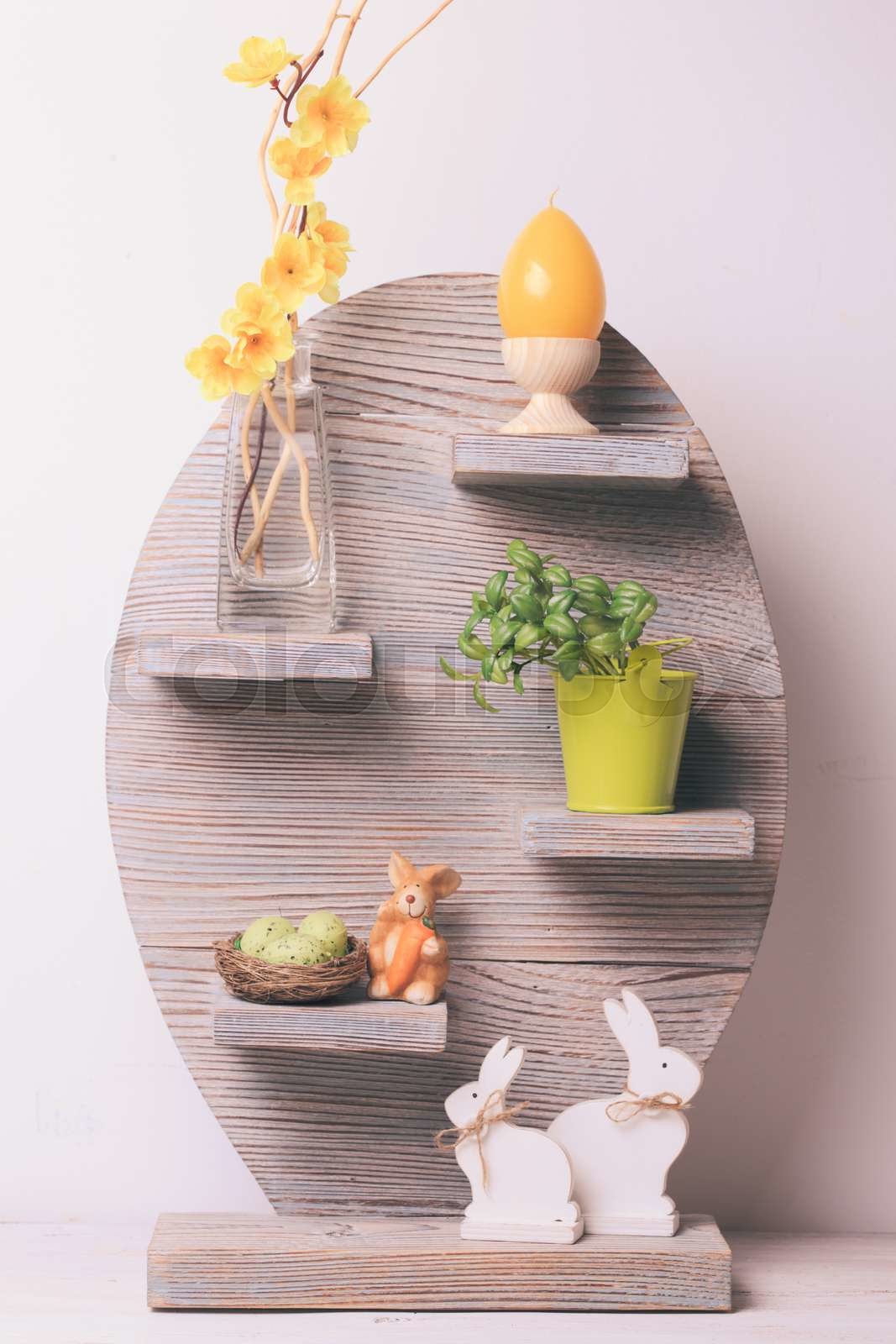 Easter shelf with decor | Stock image | Colourbox
