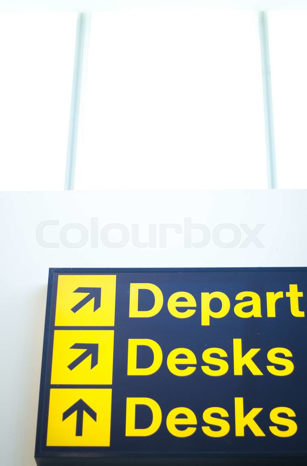 Airport departures and desks sign | Stock image | Colourbox
