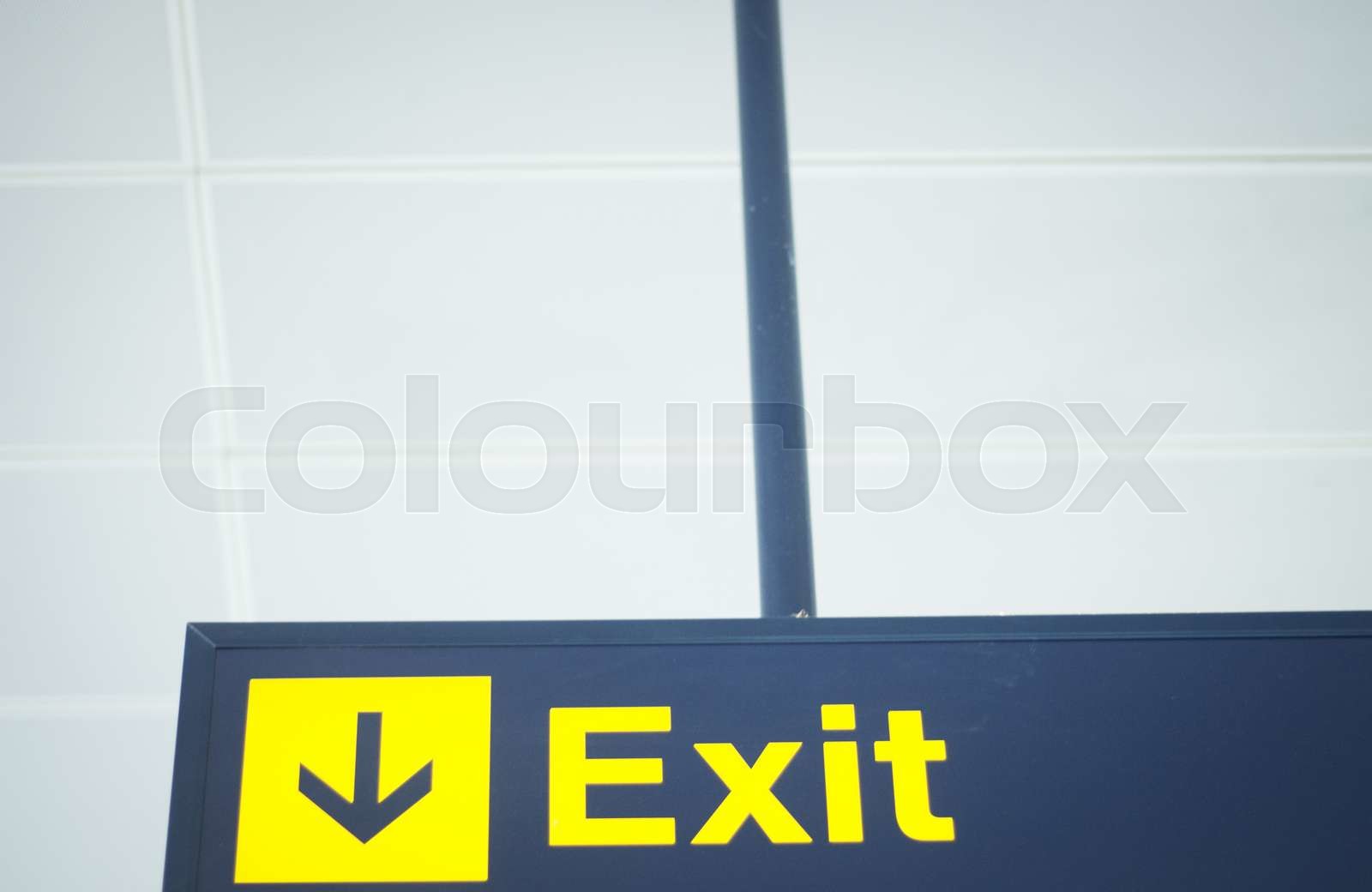 Airport information sign for exit | Stock image | Colourbox