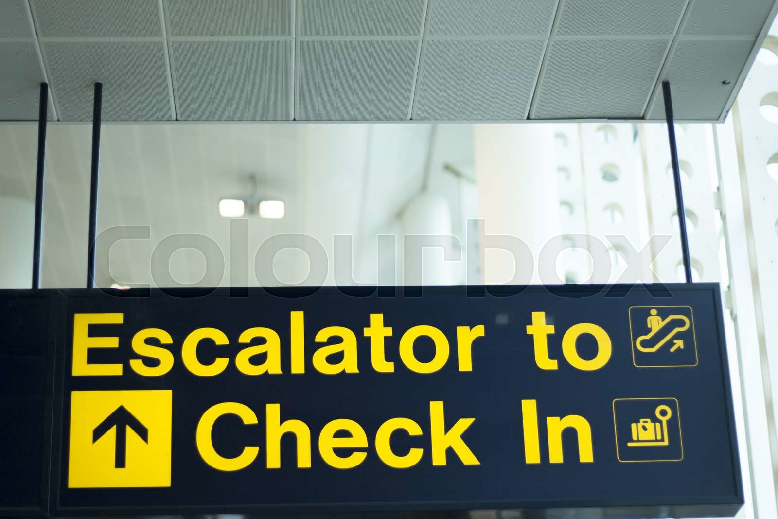 Airport information checkin sign light | Stock image | Colourbox