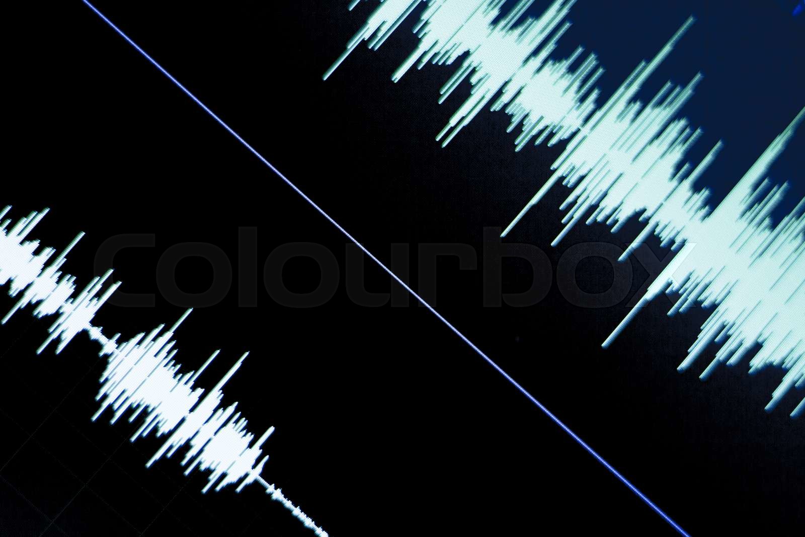 Audio studio voice recording sound wave | Stock image | Colourbox