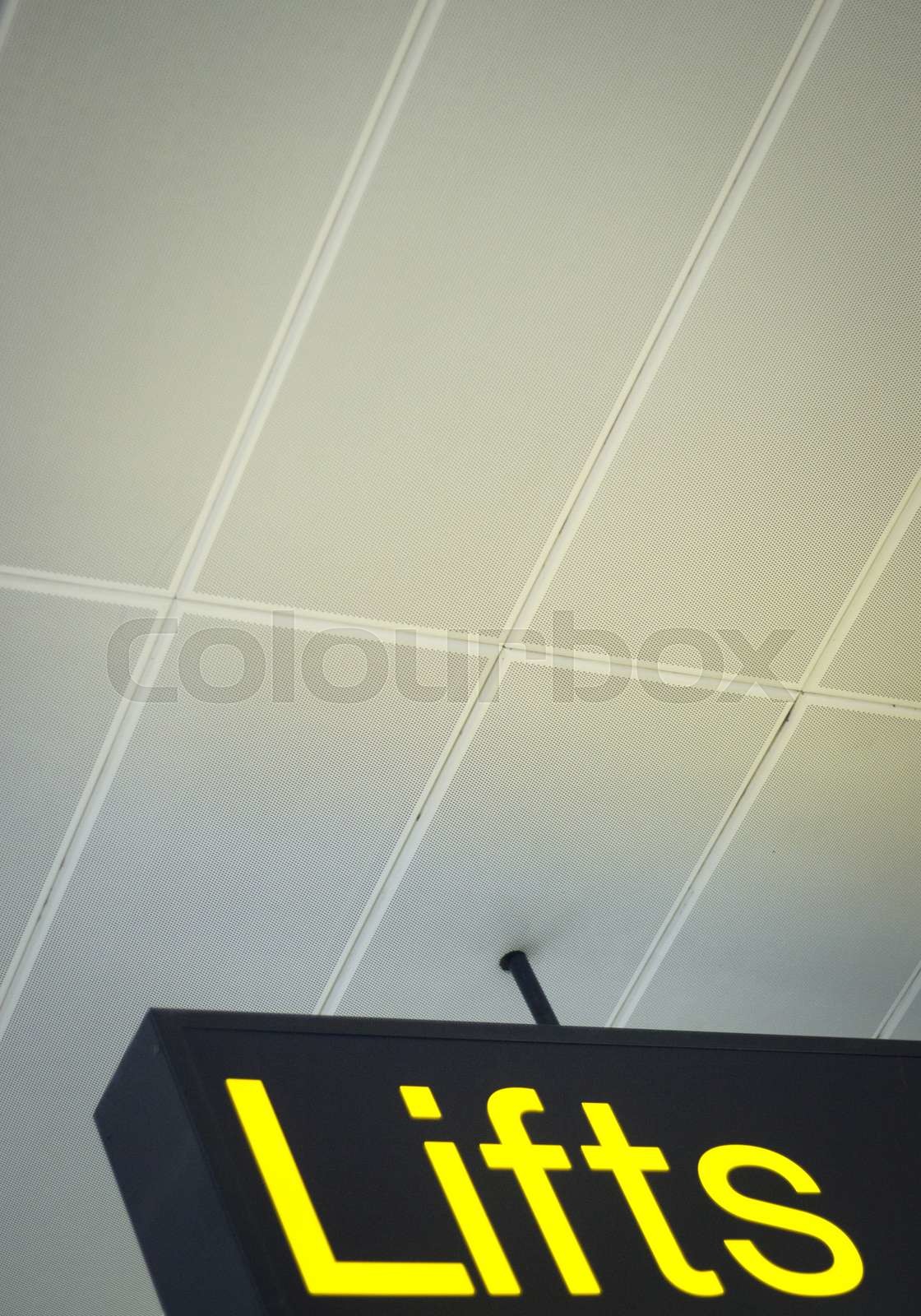 Airport information lifts sign light | Stock image | Colourbox