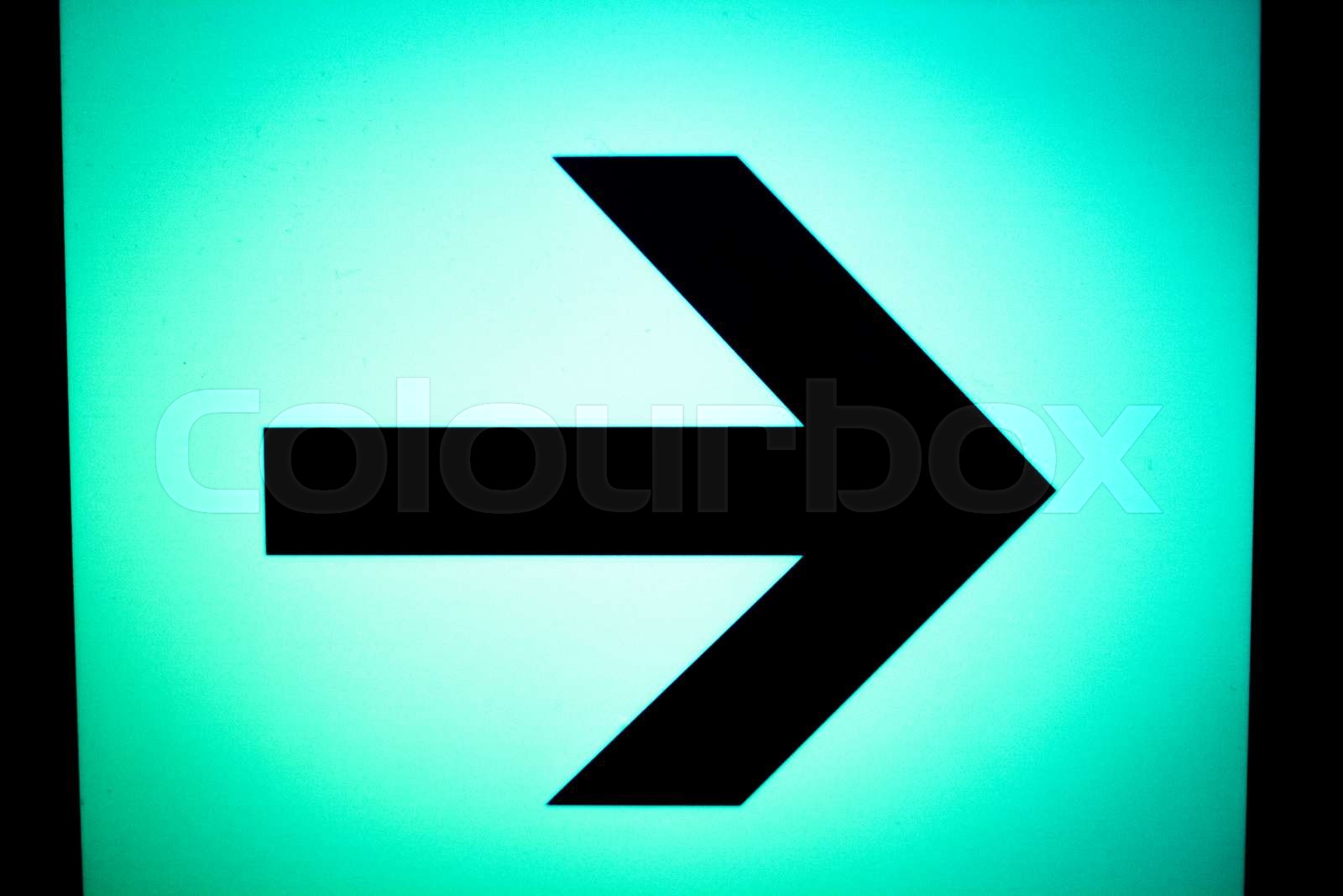 Airport information sign light arrow | Stock image | Colourbox