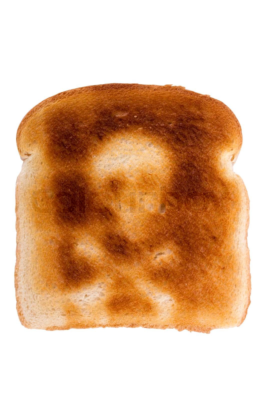 Ein Toast Scheibe Weißbrot mit einem Schädel und Knochen Symbol auf ...