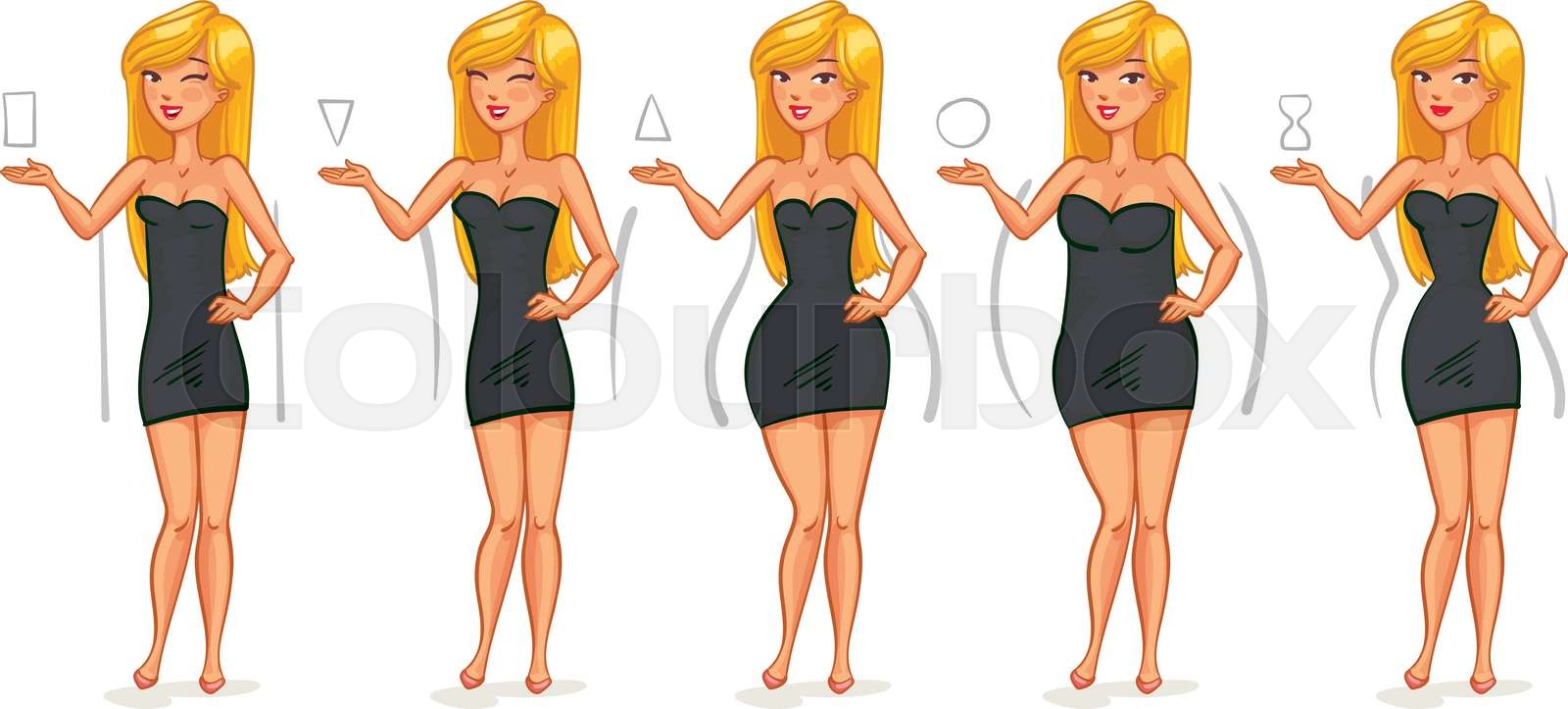 5 types of female figures | Stock vector | Colourbox