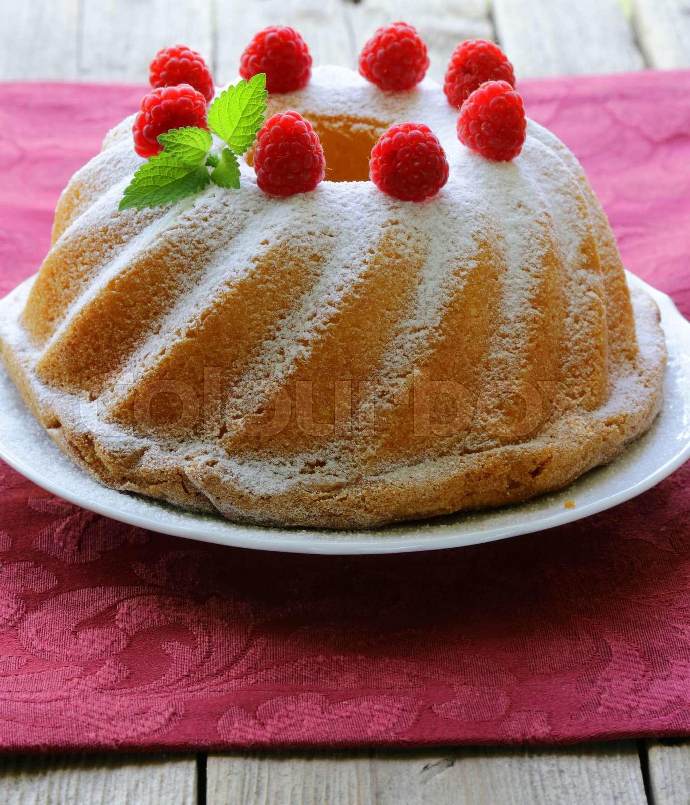 Christmas round sponge cake | Stock image | Colourbox