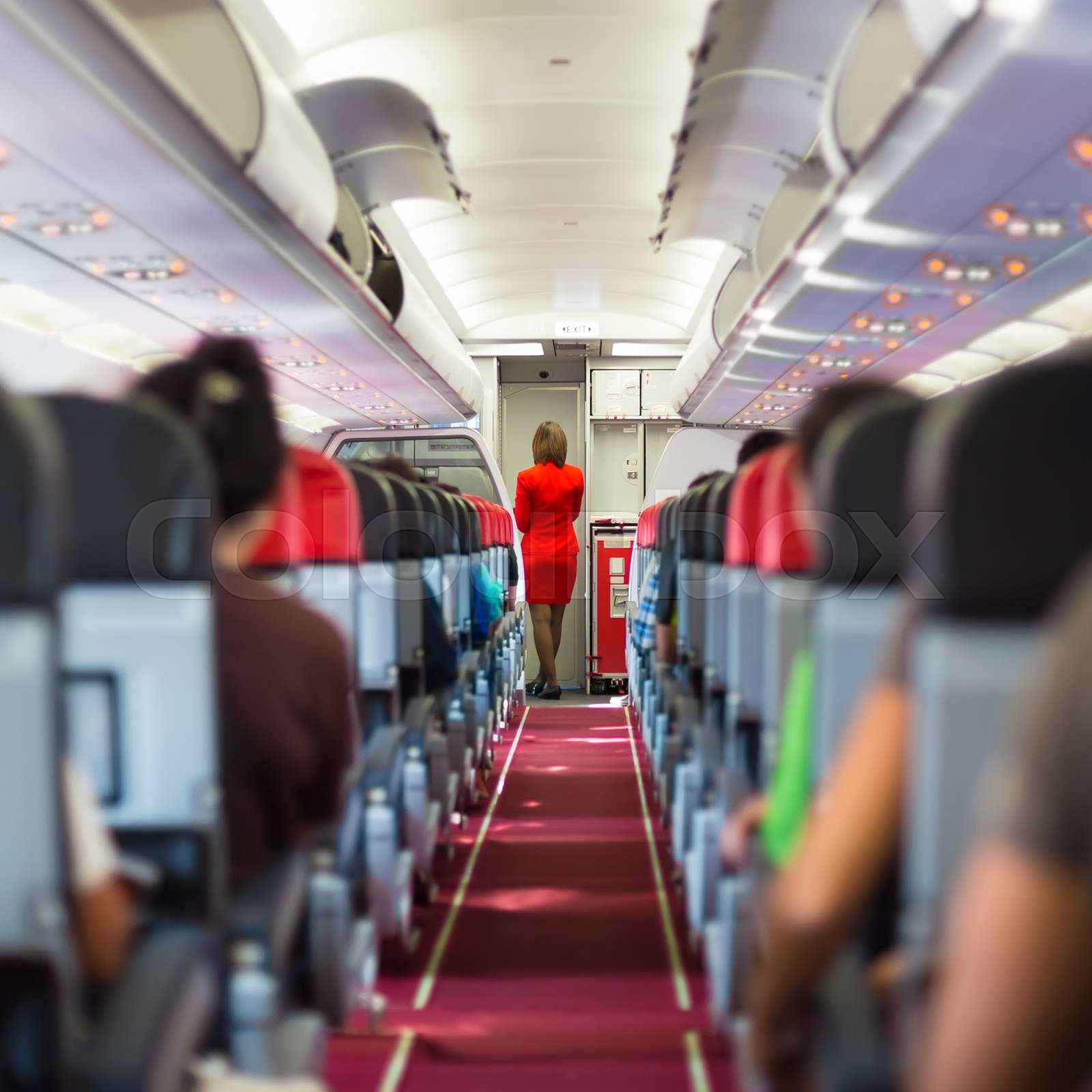 Stewardess on the airplane. | Stock image | Colourbox