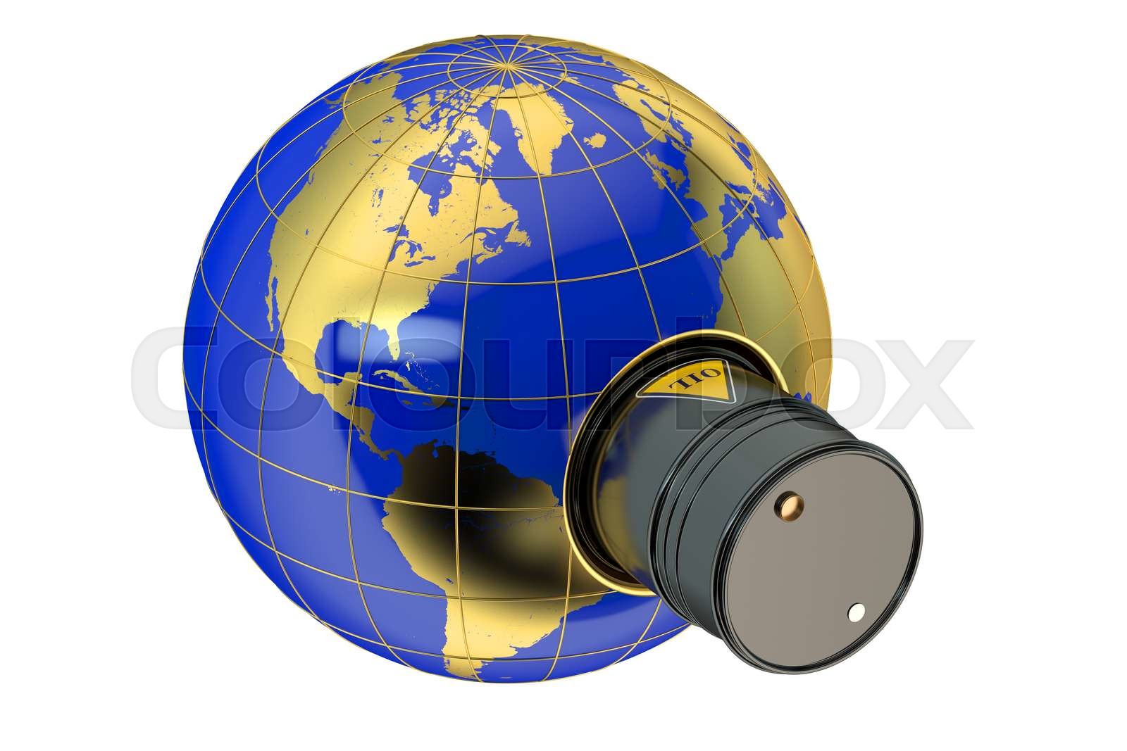 oil barrels and earth globe | Stock image | Colourbox