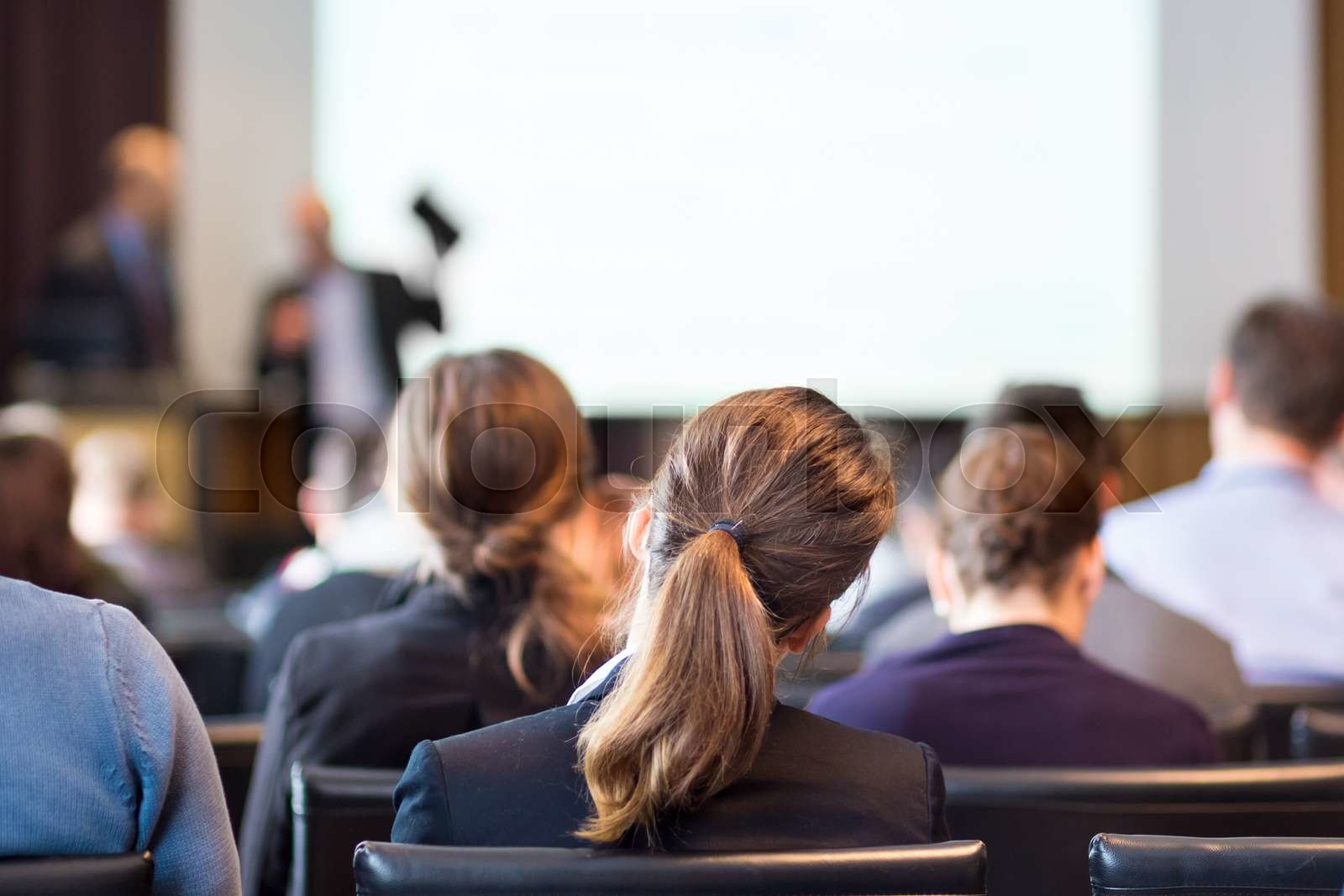 Audience in the lecture hall. | Stock image | Colourbox