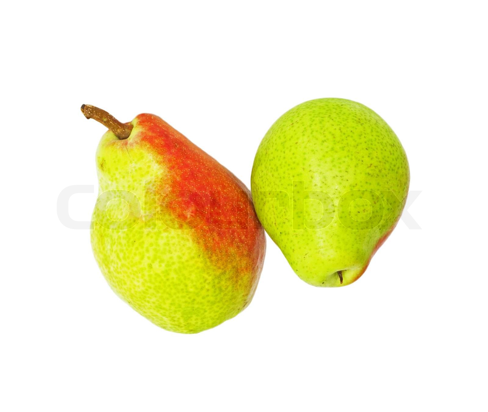 two pears isolated over white | Stock image | Colourbox