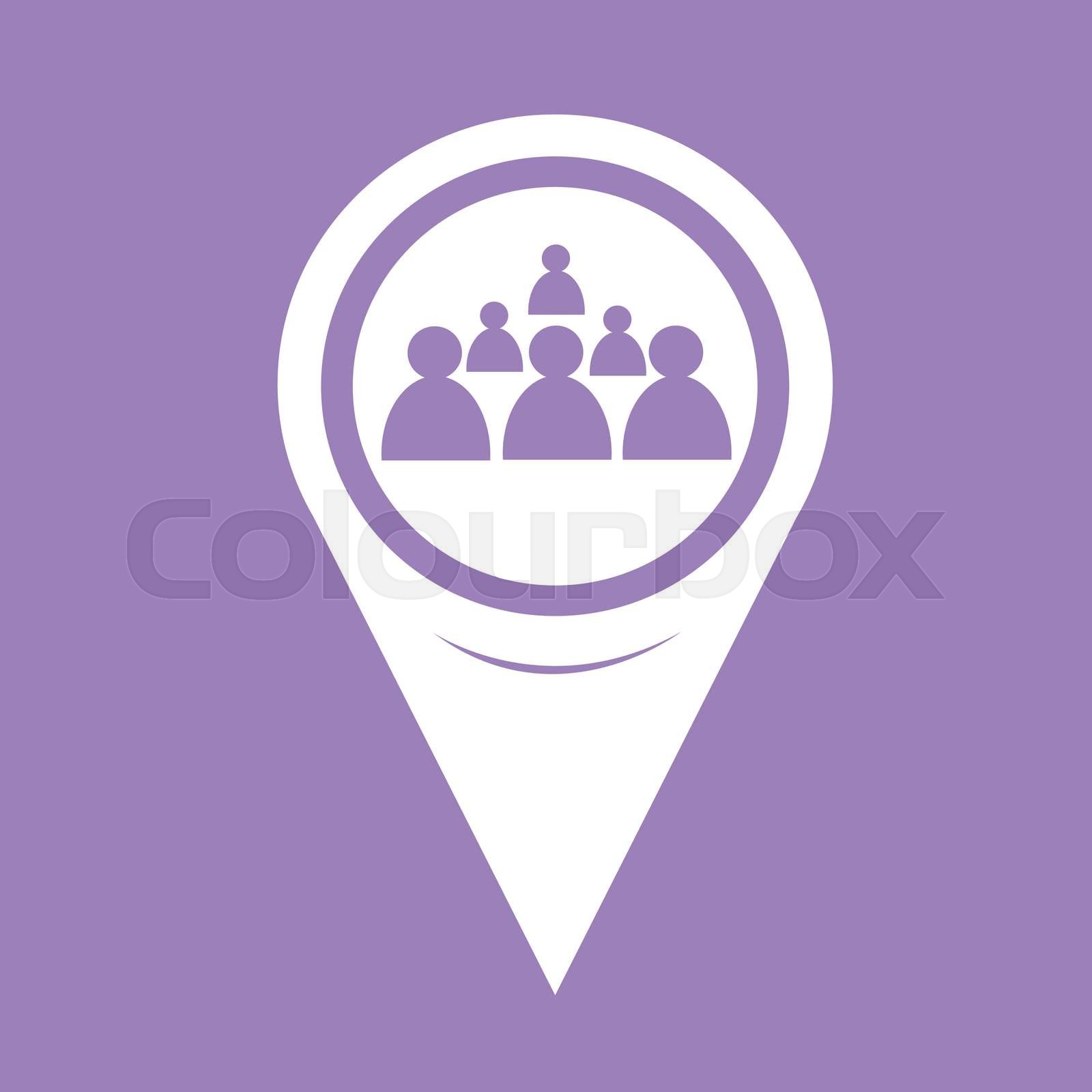 Map Pin Pointer Group of people icon | Stock vector | Colourbox