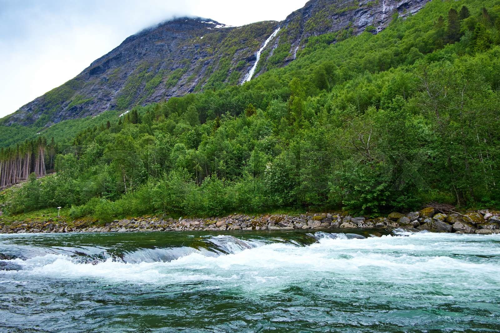 mountain and river in norway | Stock image | Colourbox
