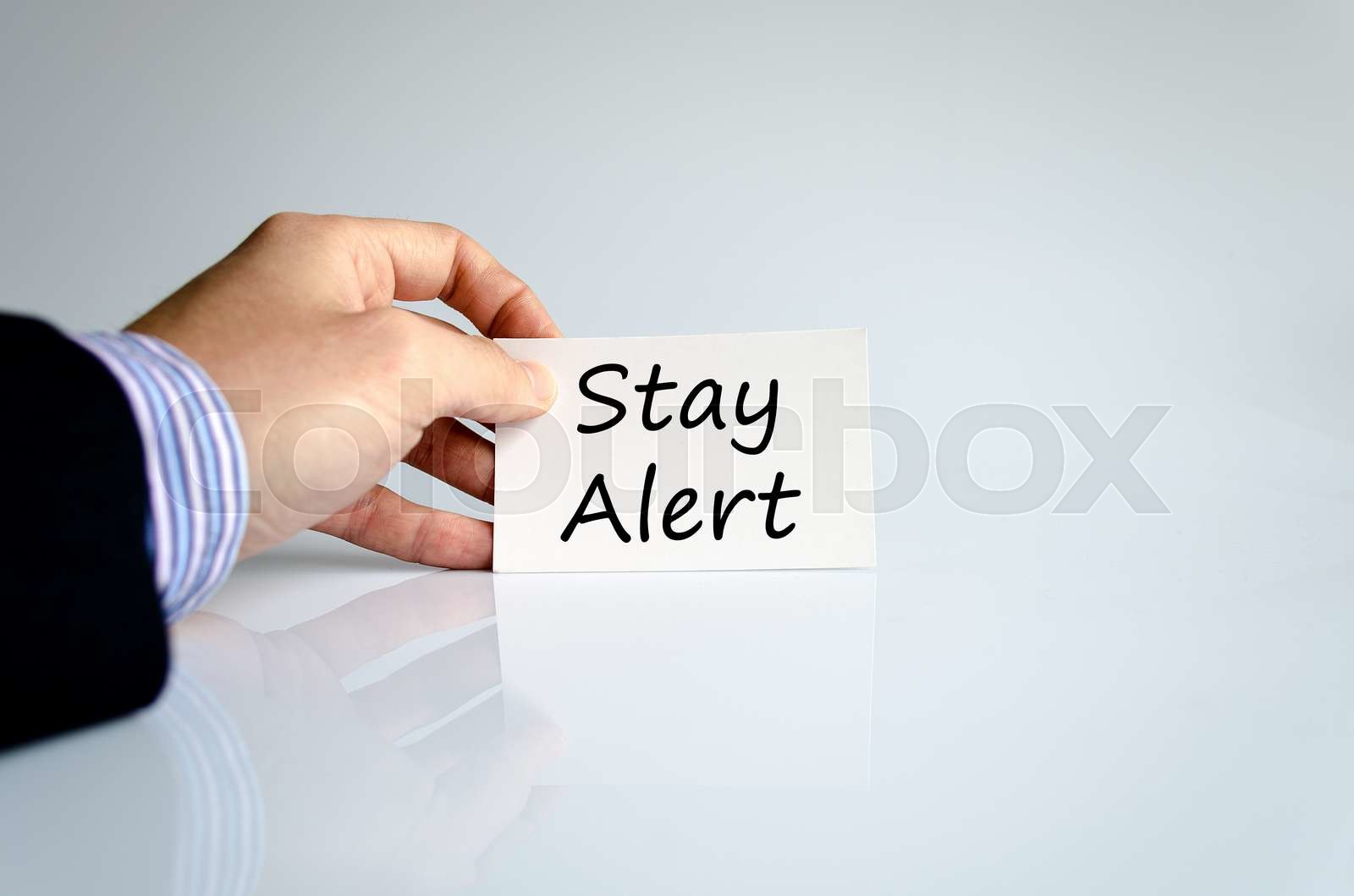 Stay alert text concept | Stock image | Colourbox