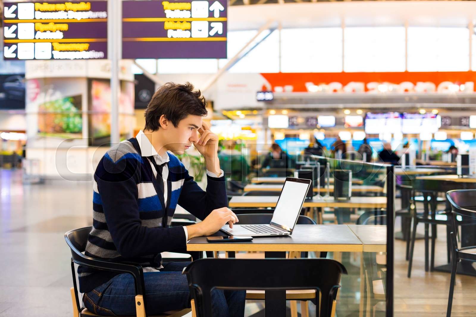 Hard working freelance with PC | Stock image | Colourbox