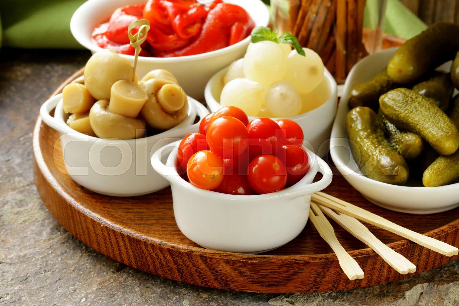 pickled snacks (tapas) | Stock image | Colourbox