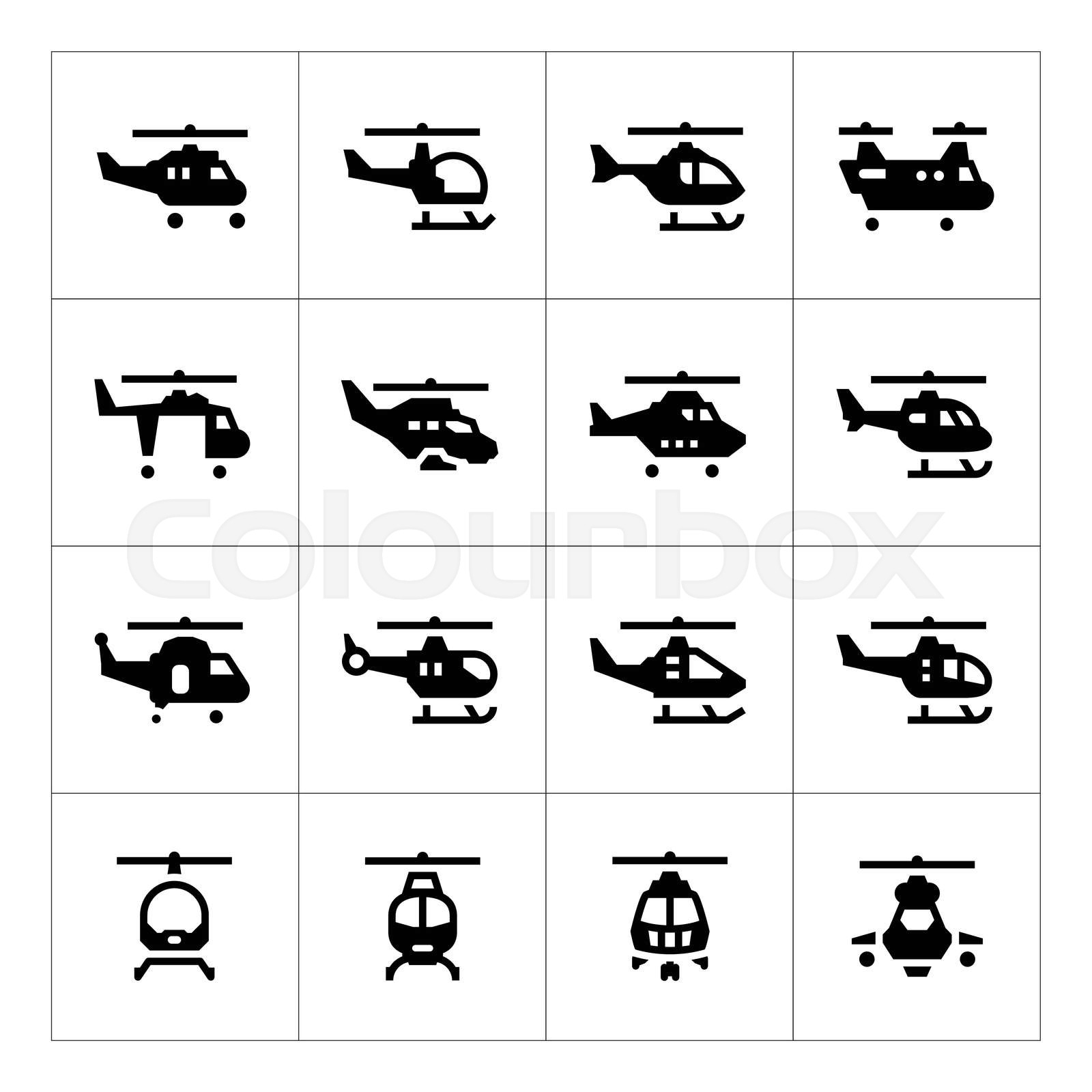 Set icons of helicopters | Stock vector | Colourbox