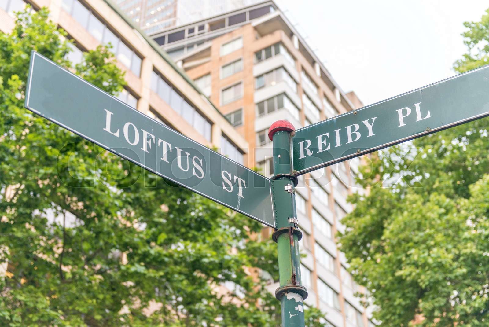 Street signs in Sydney road intersections | Stock image | Colourbox