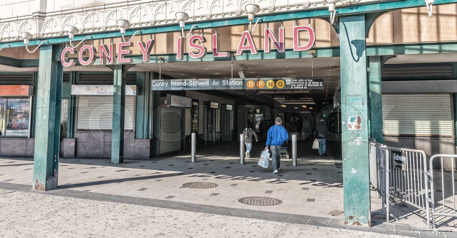 NEW YORK - OCT 20: The entrance of Coney Island subway station on ...