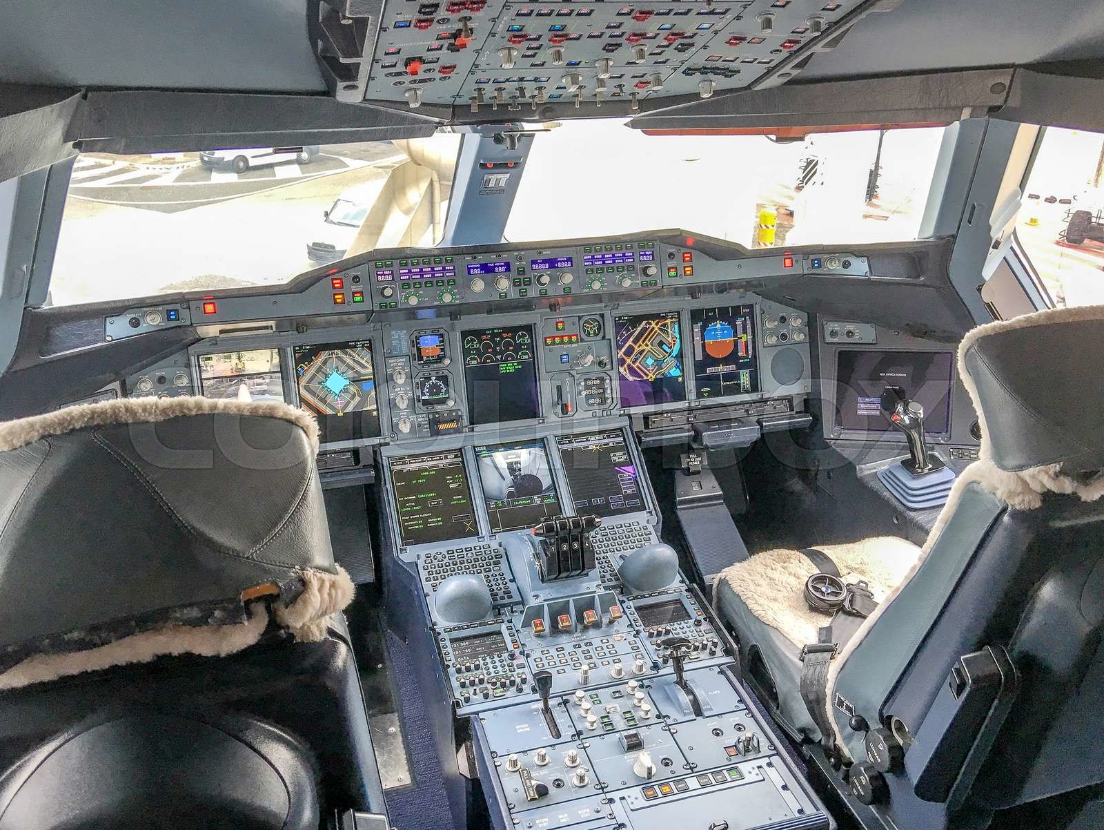 Interior of airplane cockpit | Stock image | Colourbox