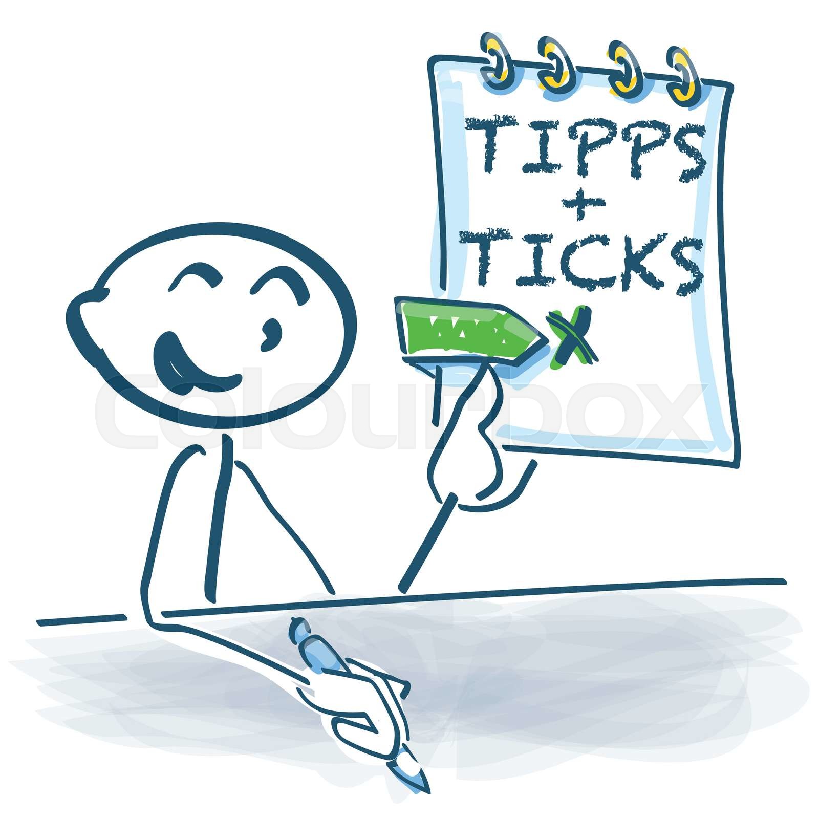 Strichmännchen mit Tips und Tricks | Stock-Vektor | Colourbox