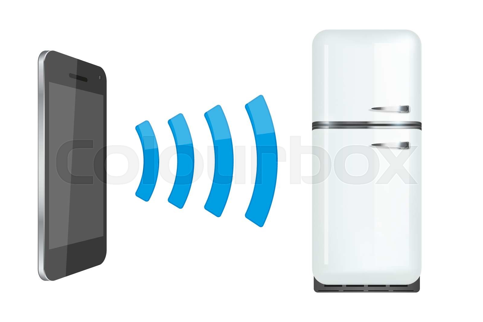 remote control fridge or home appliances via smartphone | Stock image ...