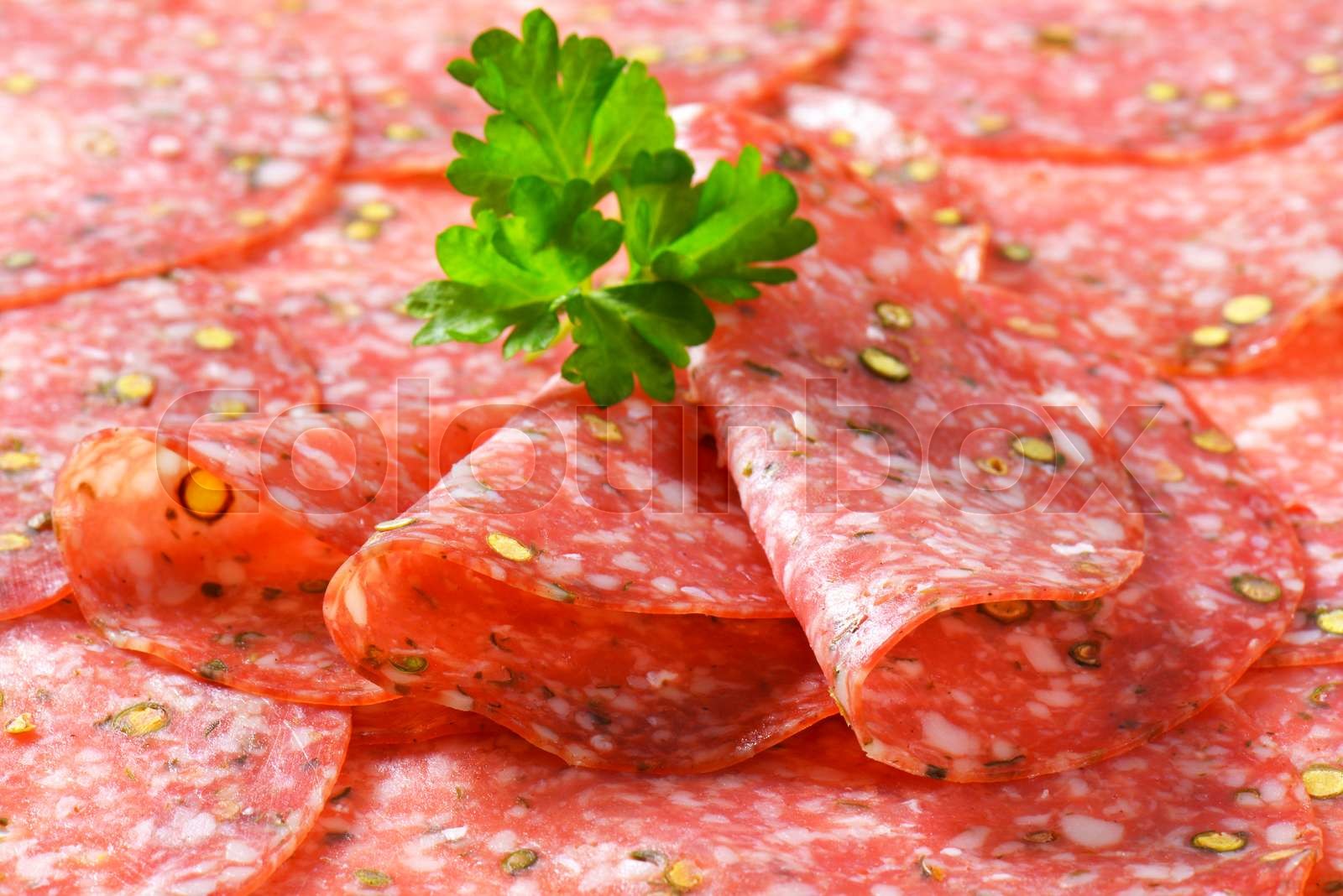 Green pepper salami | Stock image | Colourbox