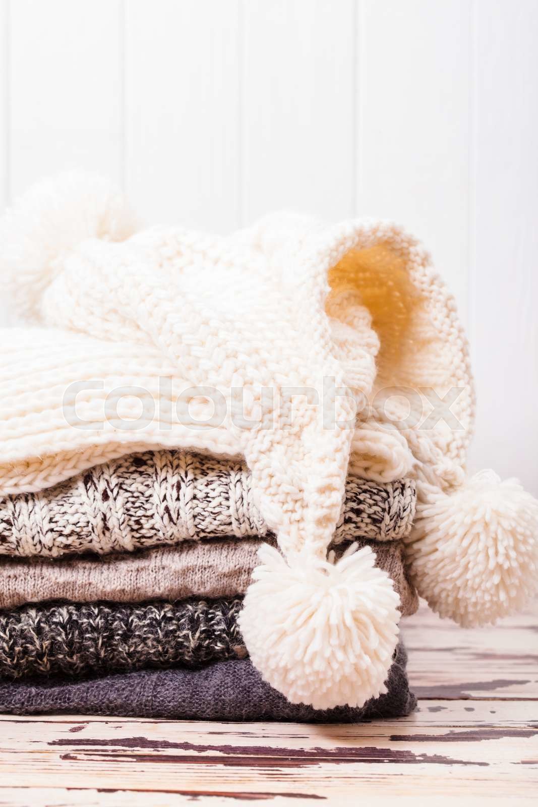 Collection of woolen clothes | Stock image | Colourbox