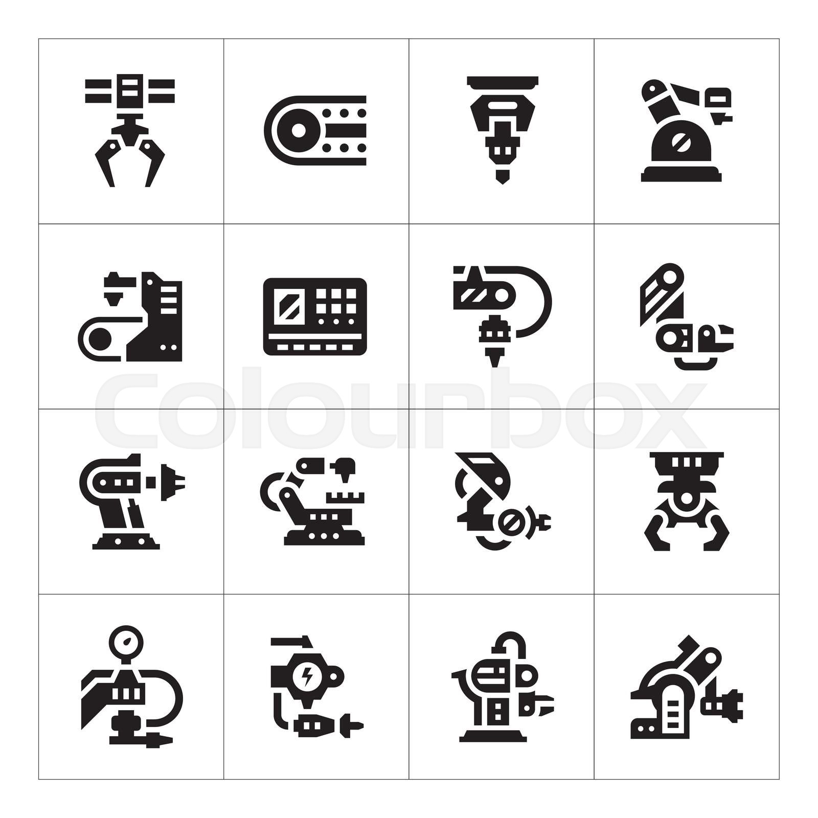 Set icons of robotic industry | Stock vector | Colourbox