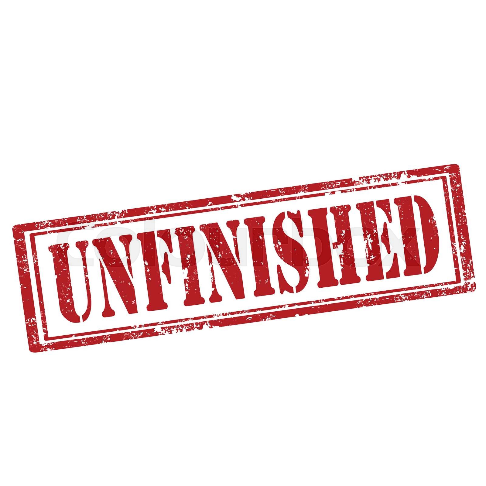 Unfinished-red stamp | Stock vector | Colourbox