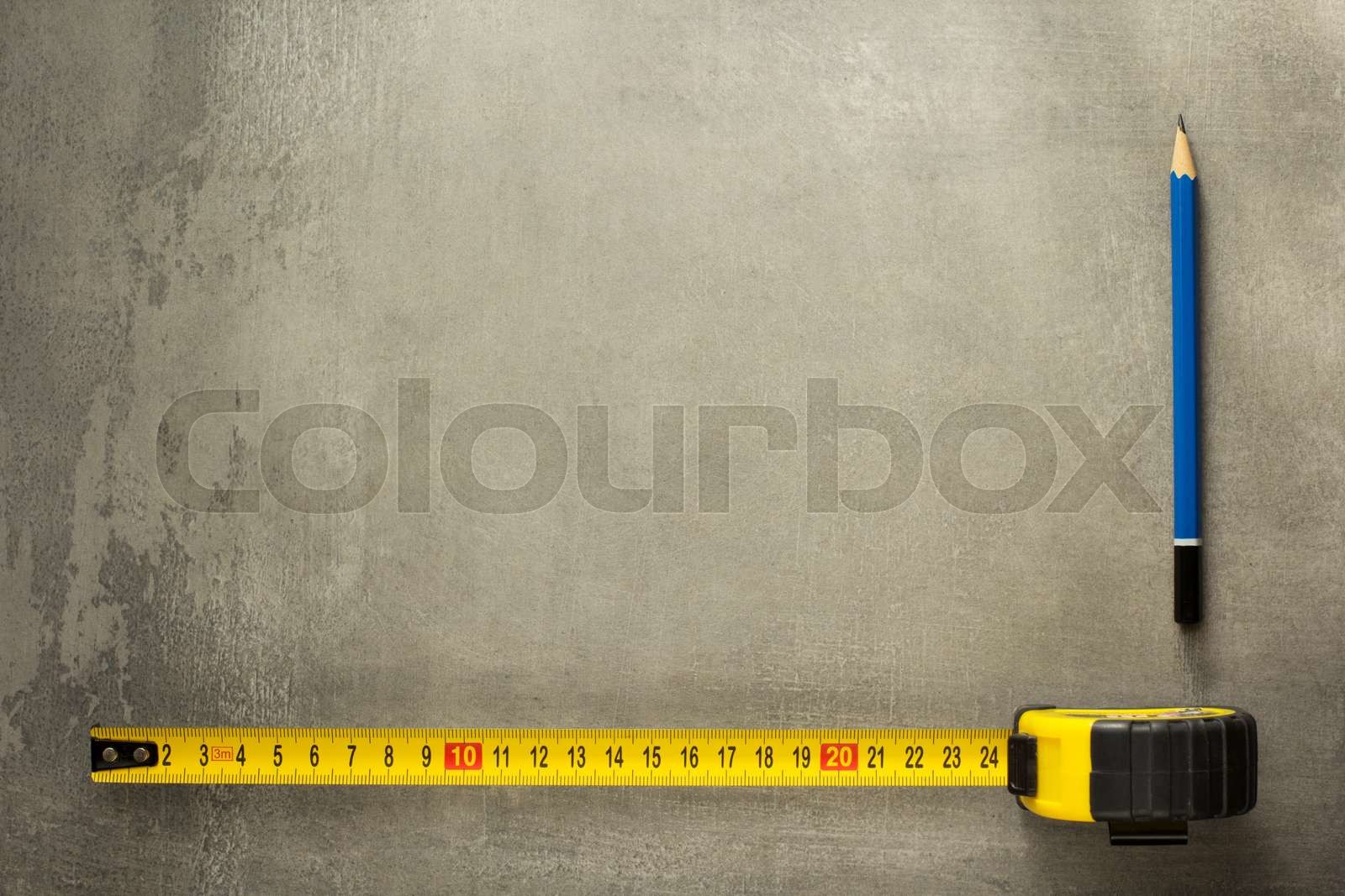 tape measure and pencil | Stock image | Colourbox