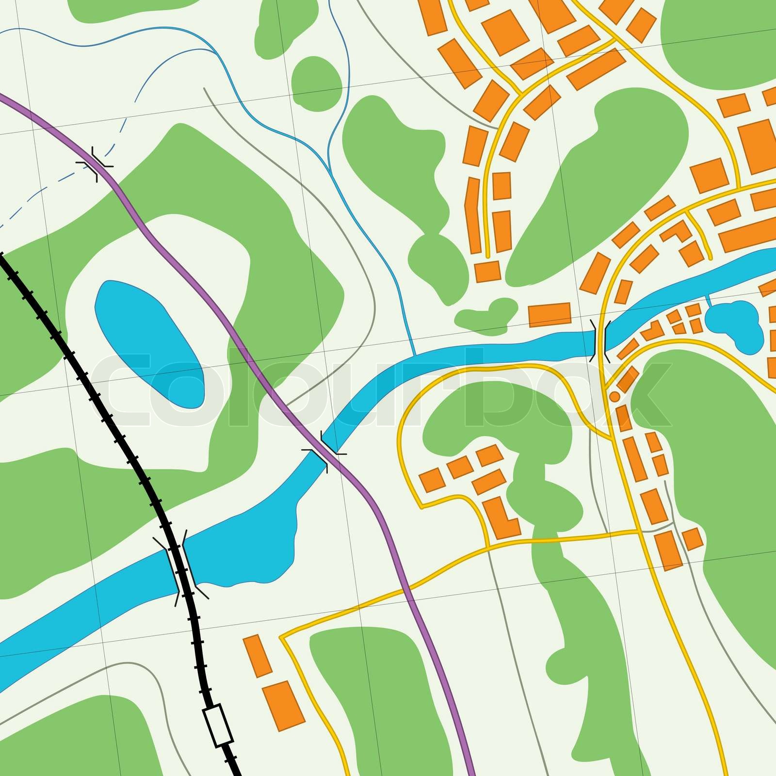 Illustration of a generic roadmap | Stock vector | Colourbox