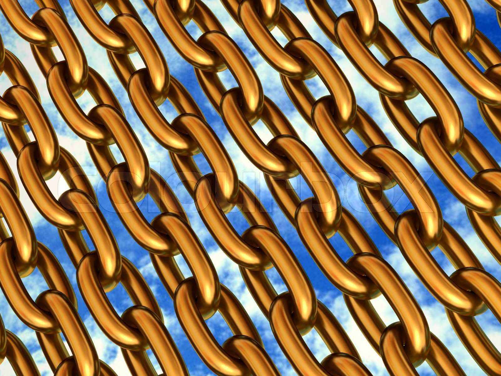 Chaines on sky. Background. 3d | Stock image | Colourbox