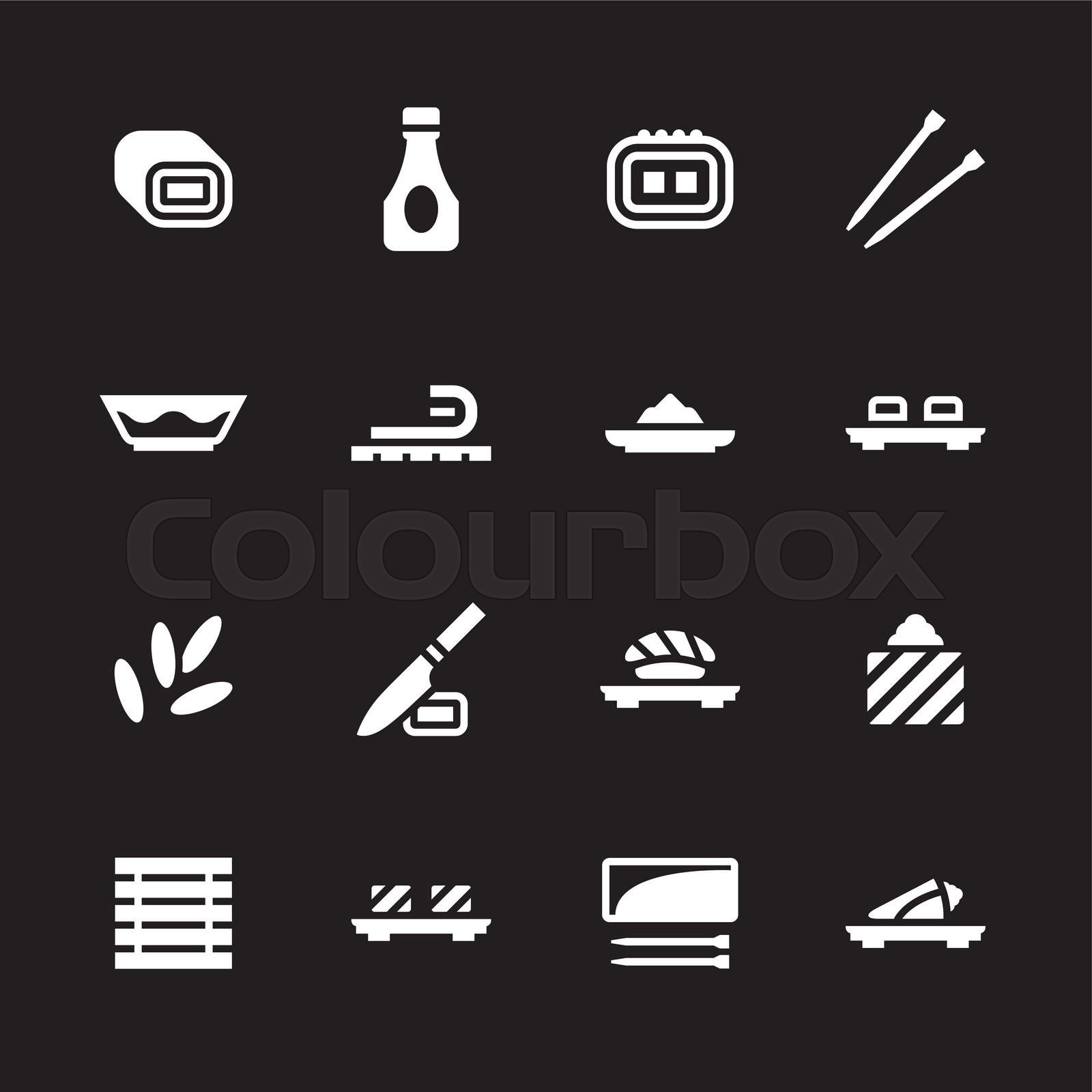 Set icons of sushi | Stock vector | Colourbox